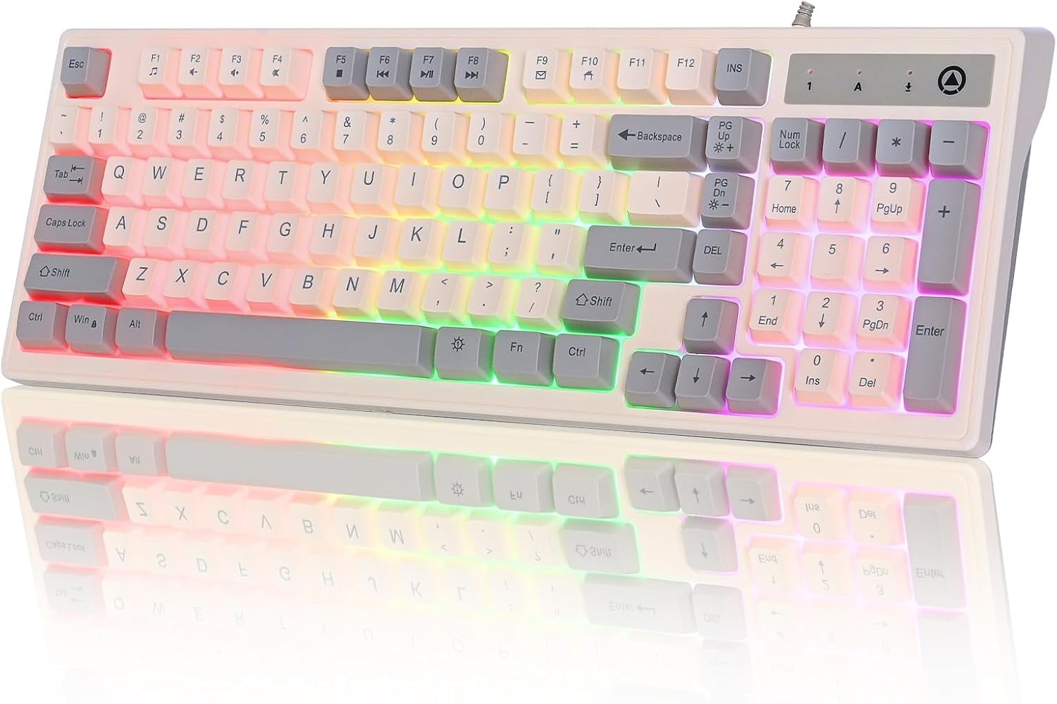 KM800 Gaming Keyboard,98 Keys Spell Color Game Keyboard, RGB Backlight ...