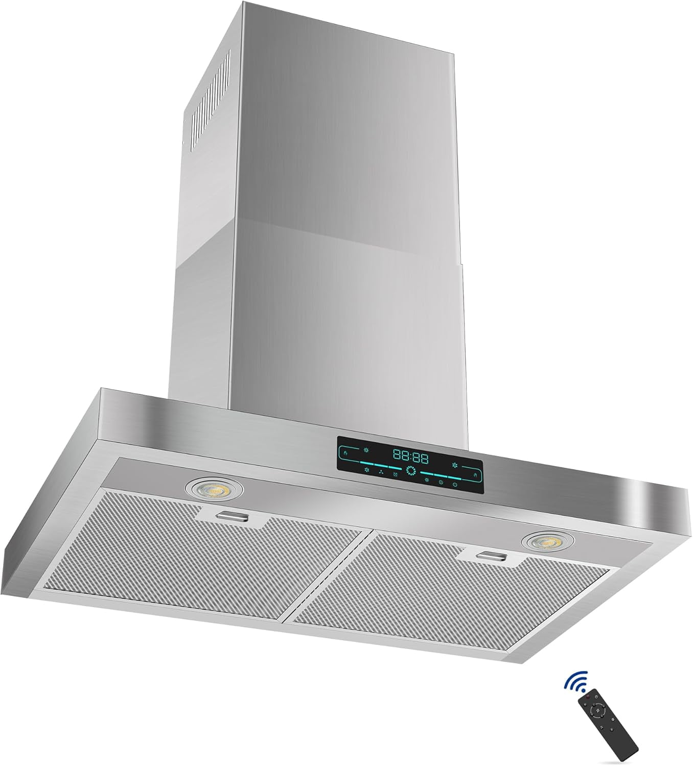 KMA-E30 Wall Mount Range Hood with 4-Speed Fan,900CFM Powerful Suction ...