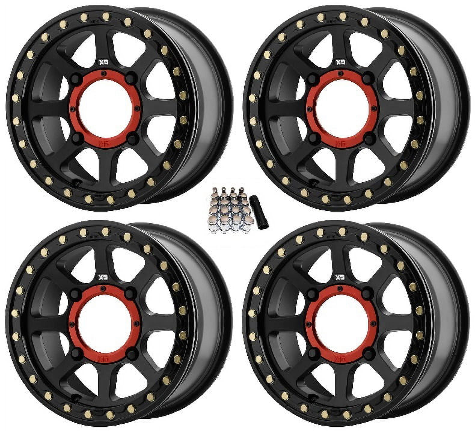 KMC Addict 2 Beadlock UTV Wheels/Rims (+38mm) Black 15" Polaris RZR ...