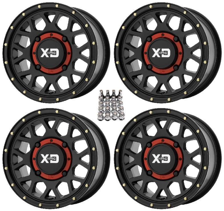 KMC Grenade ATV Wheels/Rims Black 14x7/14x10 Can-Am Commander Maverick ...