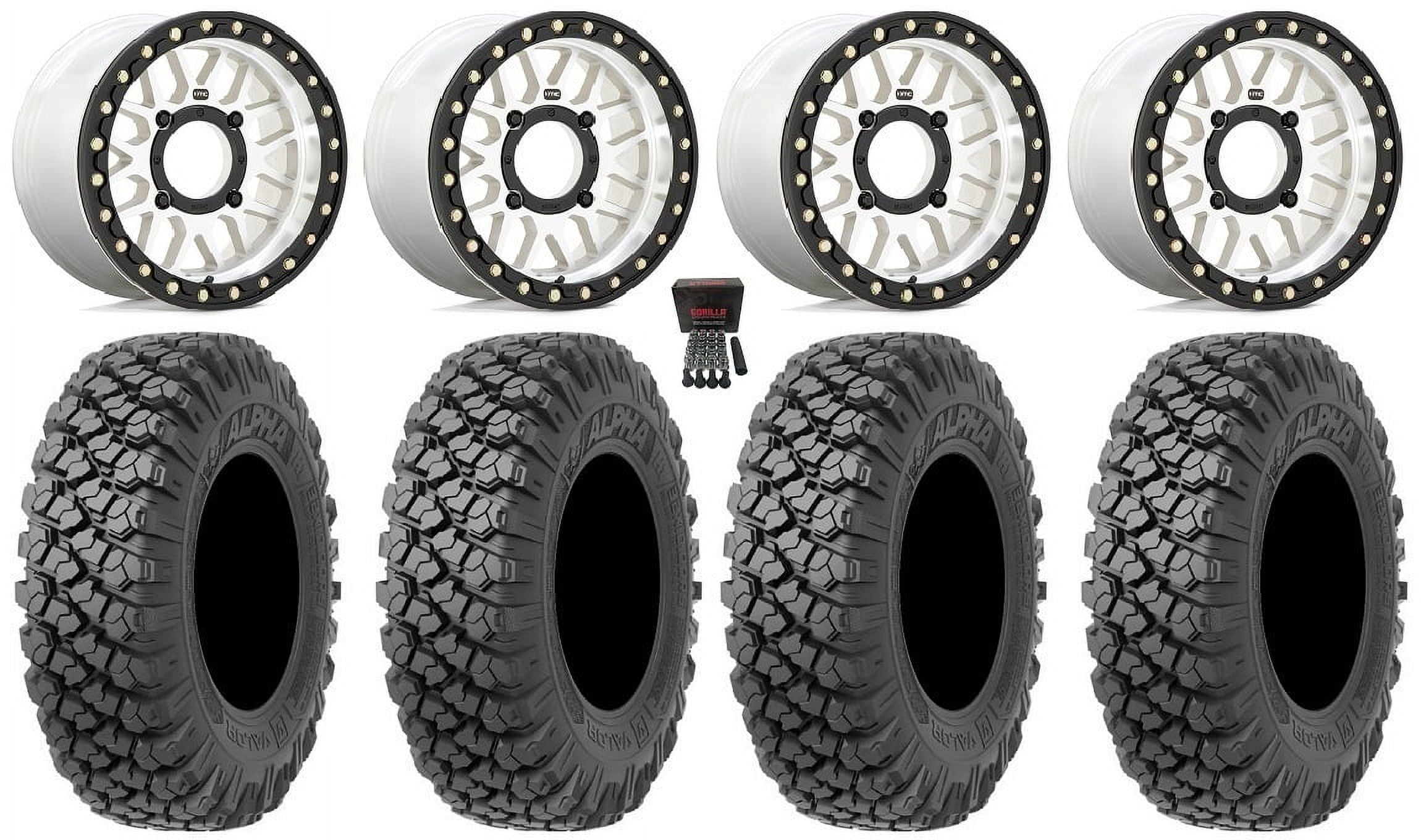 KMC Grenade Bdlk 15" Wheels Mh +10mm 32" Alpha Tires Sportsman RZR ...