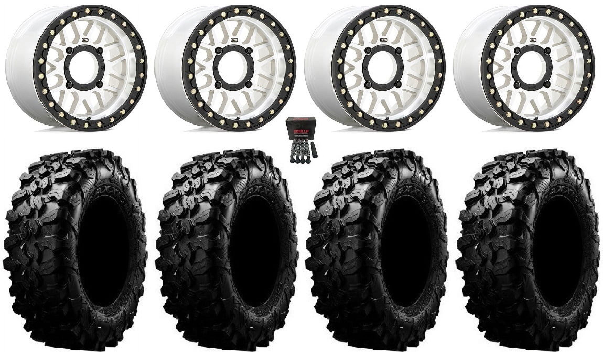 KMC Grenade Bdlk 15" Wheels Mh +10mm 32" Carnivore Tires Sportsman RZR ...