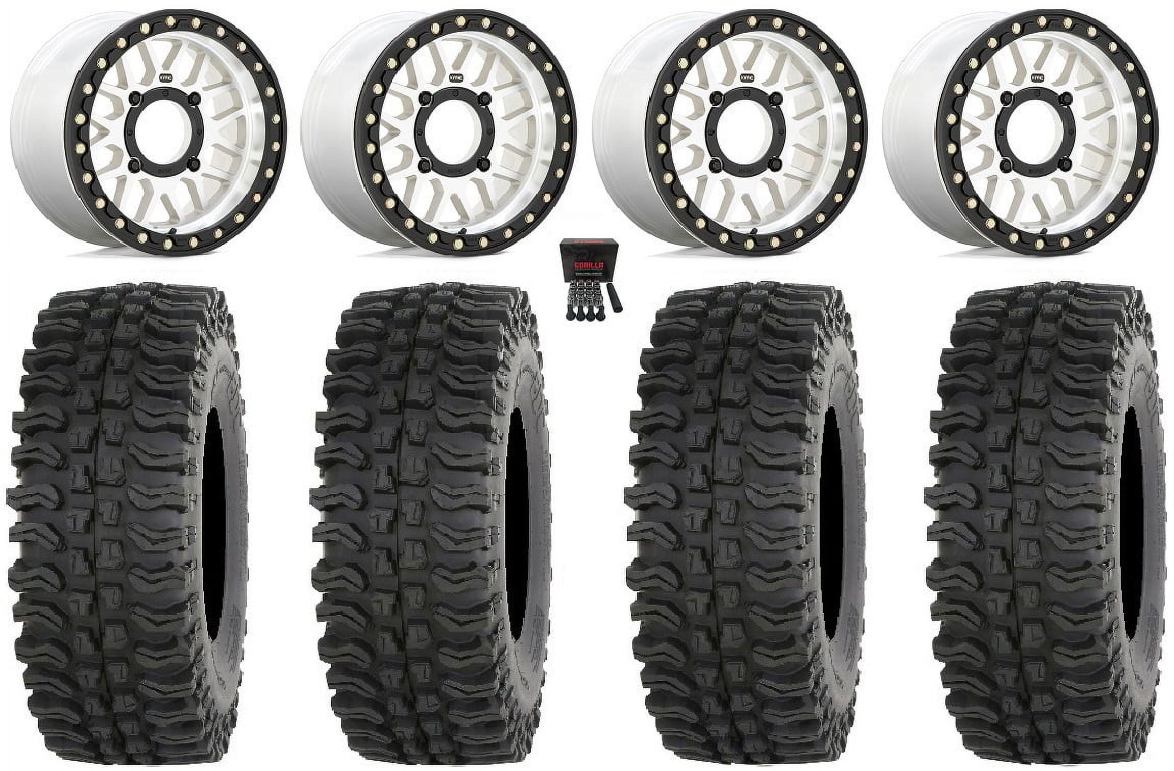 KMC Grenade Bdlk 15" Wheels Mh +10mm 33" BDC Tires Sportsman RZR Ranger ...