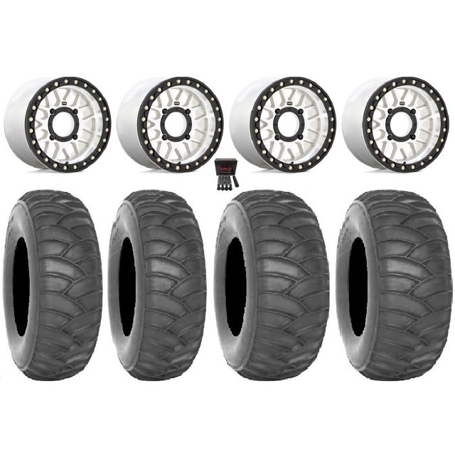 KMC Grenade Bdlk 15" Wheels Mh +10mm 33" SS360 Tires Can-Am Maverick X3 ...