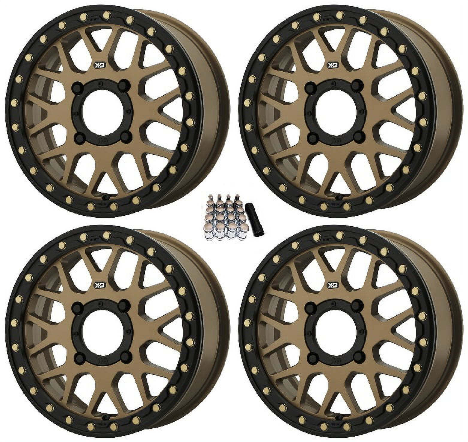 KMC Grenade Beadlock UTV Wheels/Rims (+38mm) Bronze 15" Polaris RZR ...