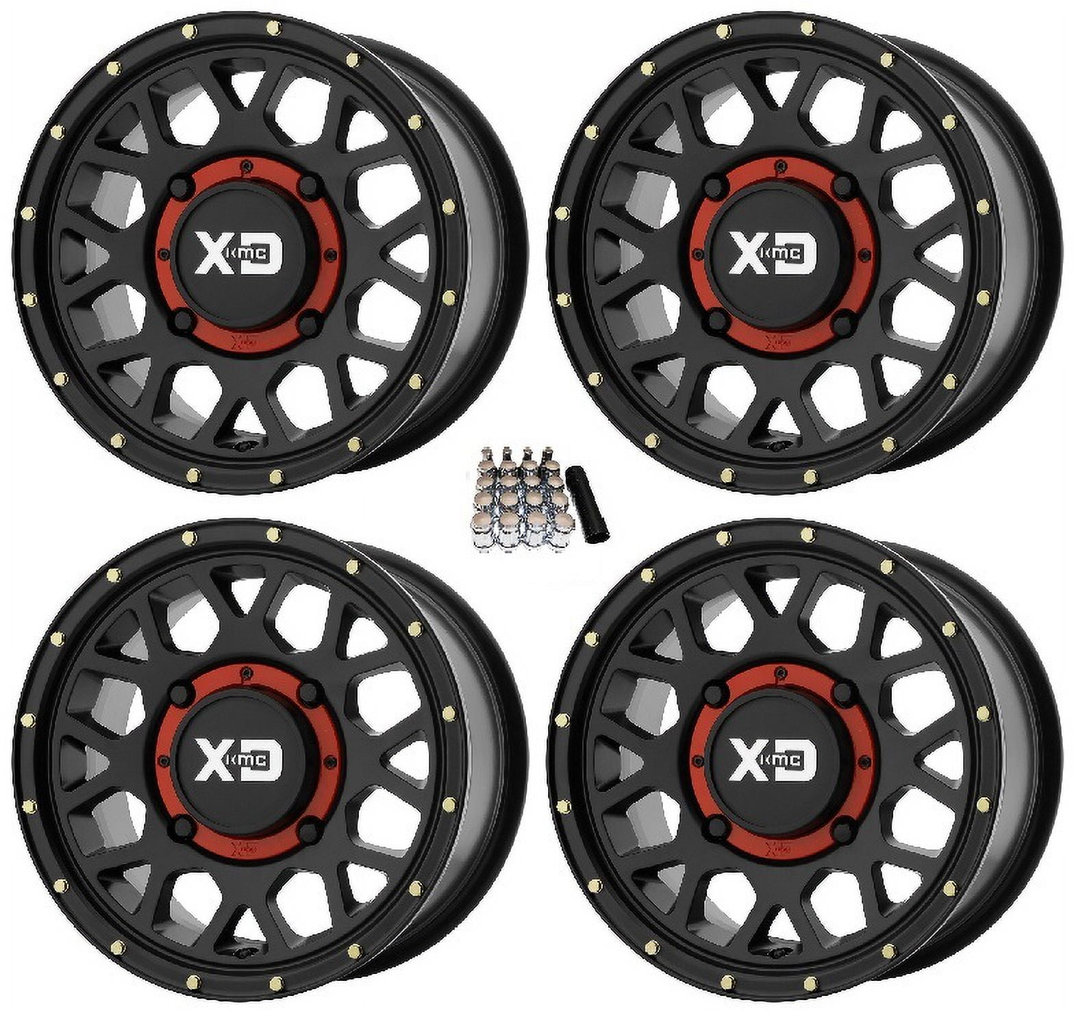 KMC Grenade UTV Wheels/Rims Black 14x7/14x10 Kawasaki Teryx Mule ...