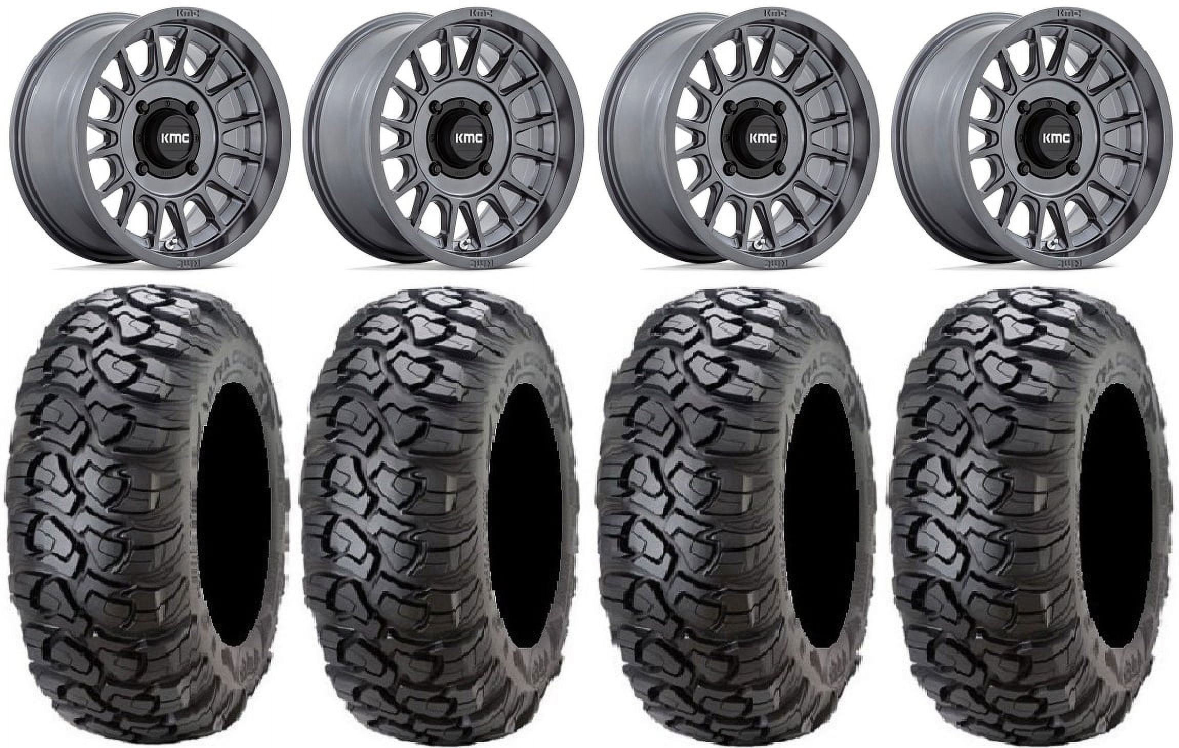 KMC Impact 15" Wheels Anthracite 30" Ultracross Tires Polaris RZR XP 1000 / PRO XP / Ranger XP ...