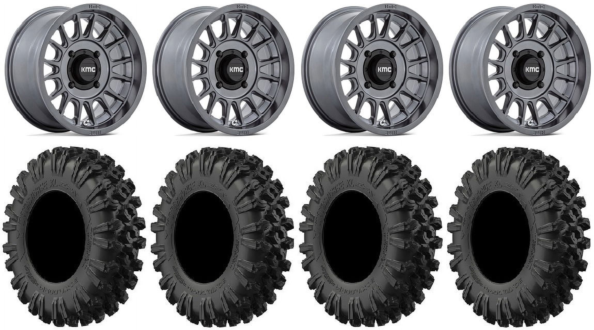 KMC Impact 15" Wheels Anthracite 32" MotoRavage XL Tires Can-Am ...