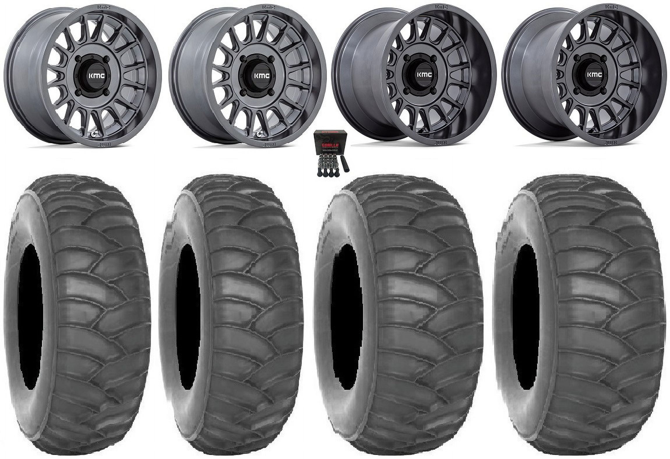 KMC Impact 15" Wheels Anthracite 35" SS360 Tires Can-Am Commander ...