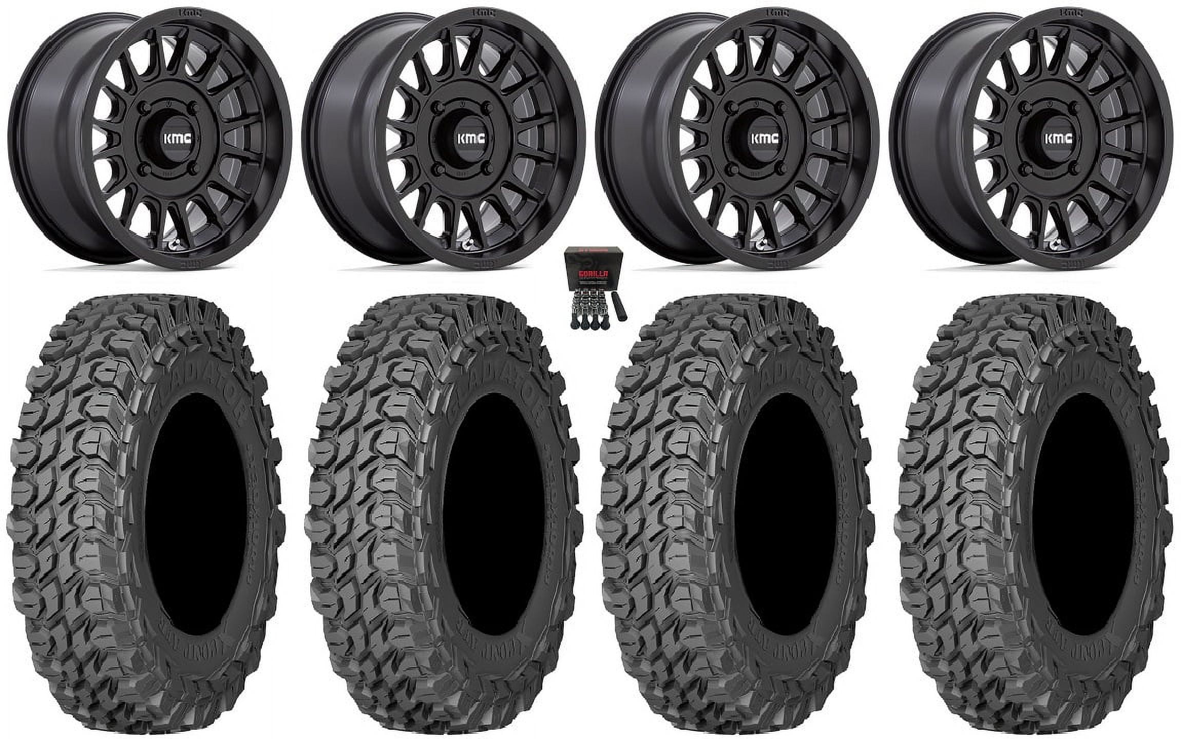 KMC Impact 15" Wheels Black 32" X Comp ATR Tires Polaris RZR XP 1000 ...