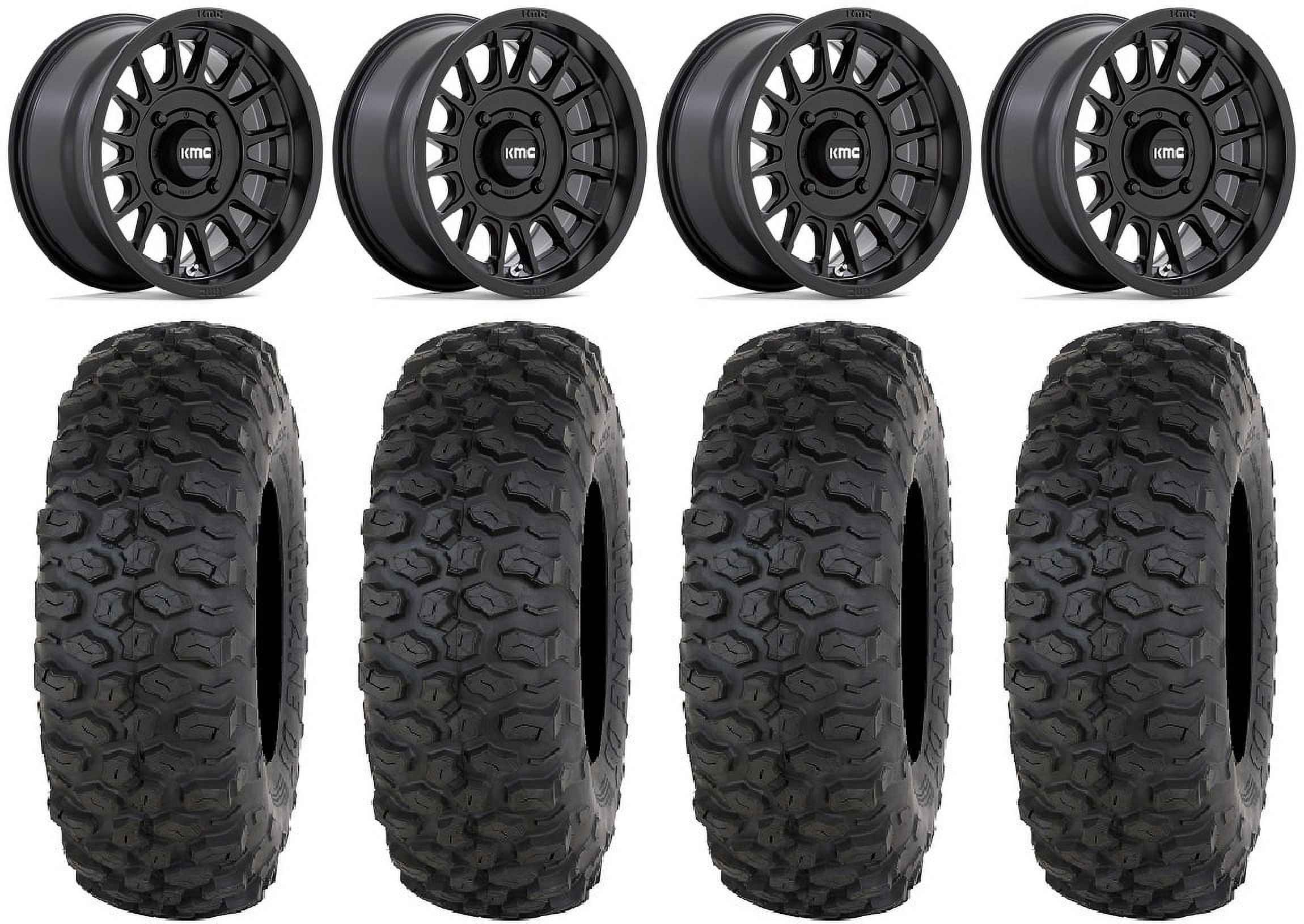 KMC Impact 15" Wheels Black 35" Chicane DS Tires Polaris RZR XP 1000 ...