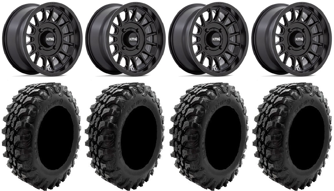 KMC Impact 15" Wheels Black 35" K9 XT Tires Sportsman RZR Ranger ...