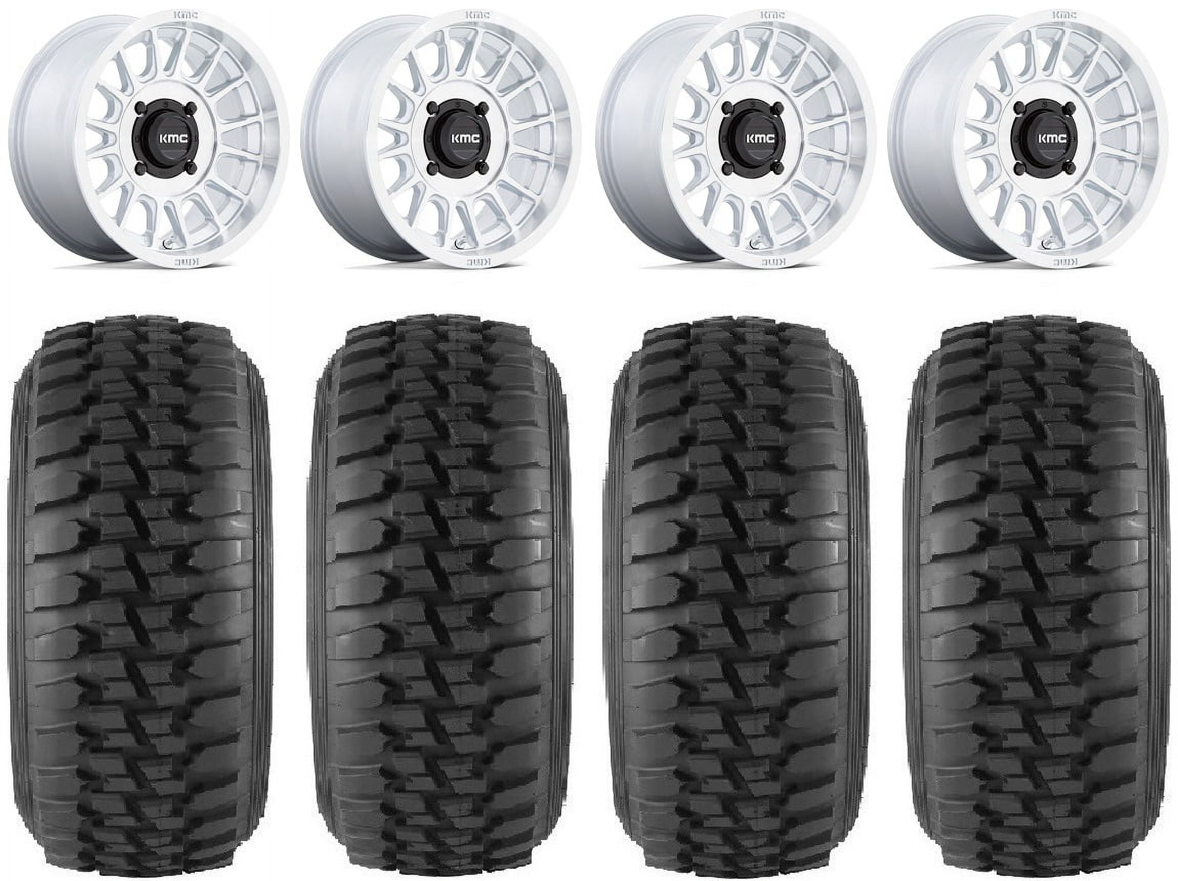 KMC Impact 15" Wheels Machined 30" Desert Series Tires Sportsman RZR ...