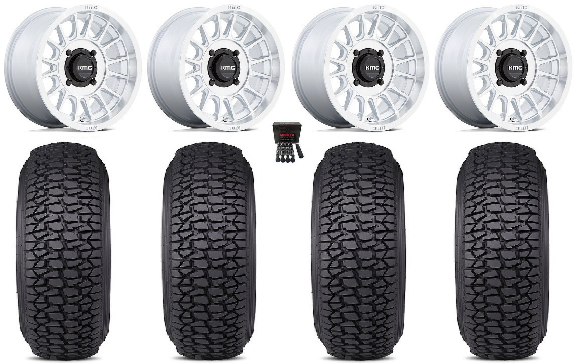 KMC Impact 15" Wheels Machined 30" Regulator 2 Tires Can-Am Commander ...