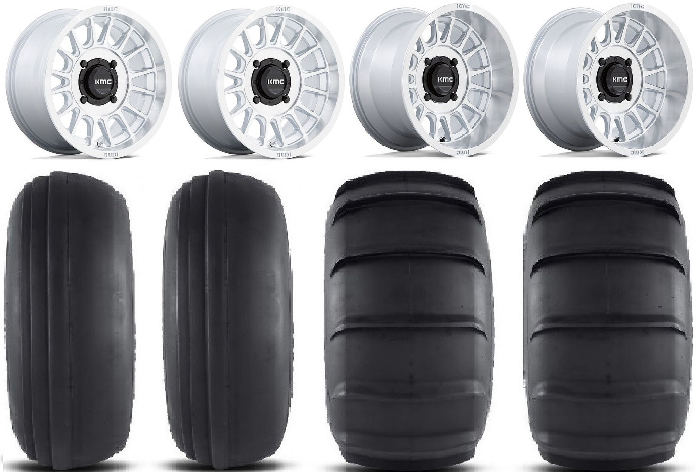 KMC Impact 15" Wheels Machined 31" Sand Slinger Tires Can-Am Maverick ...