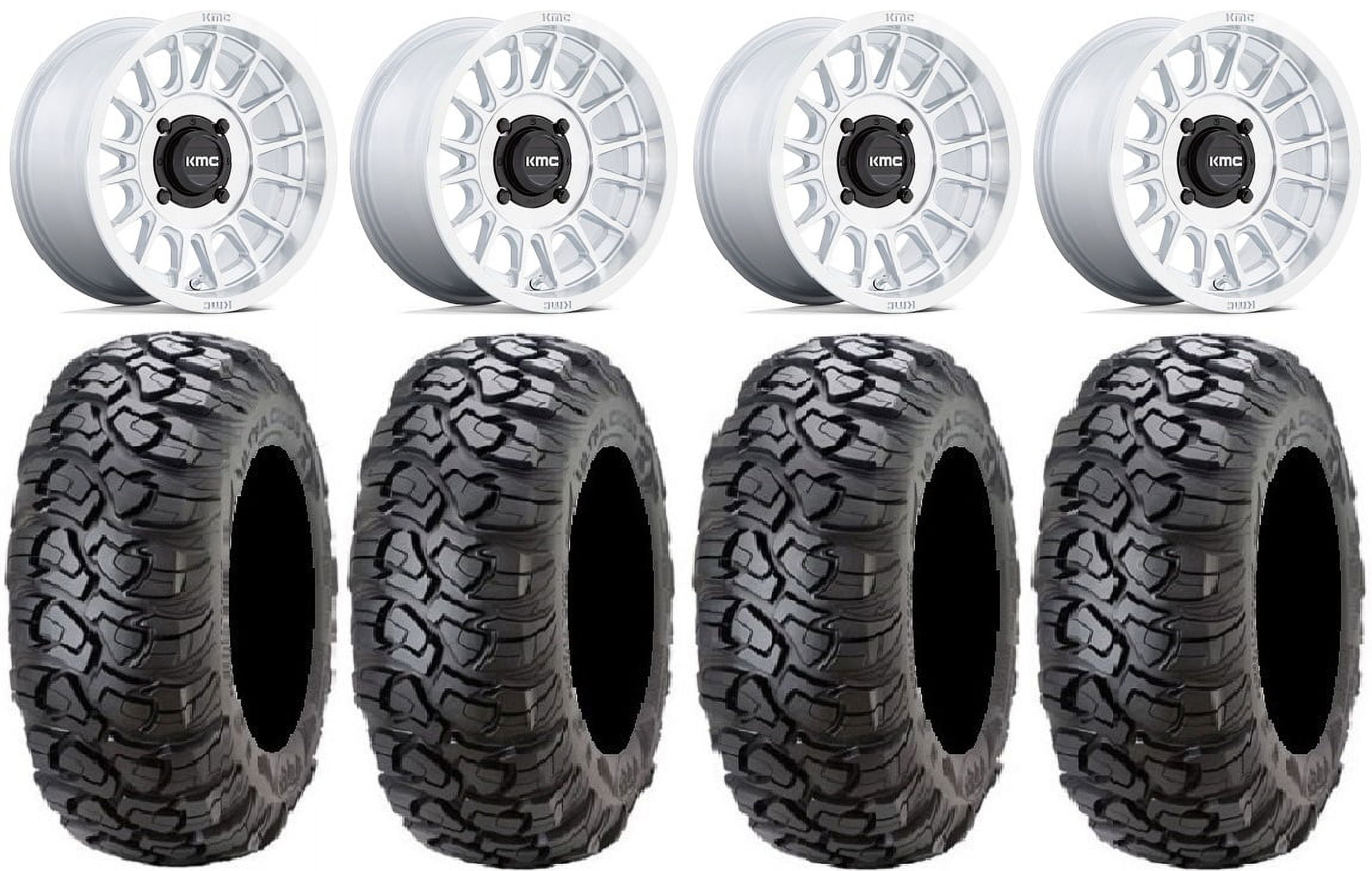 KMC Impact 15" Wheels Machined 31" Ultracross Tires Sportsman RZR ...