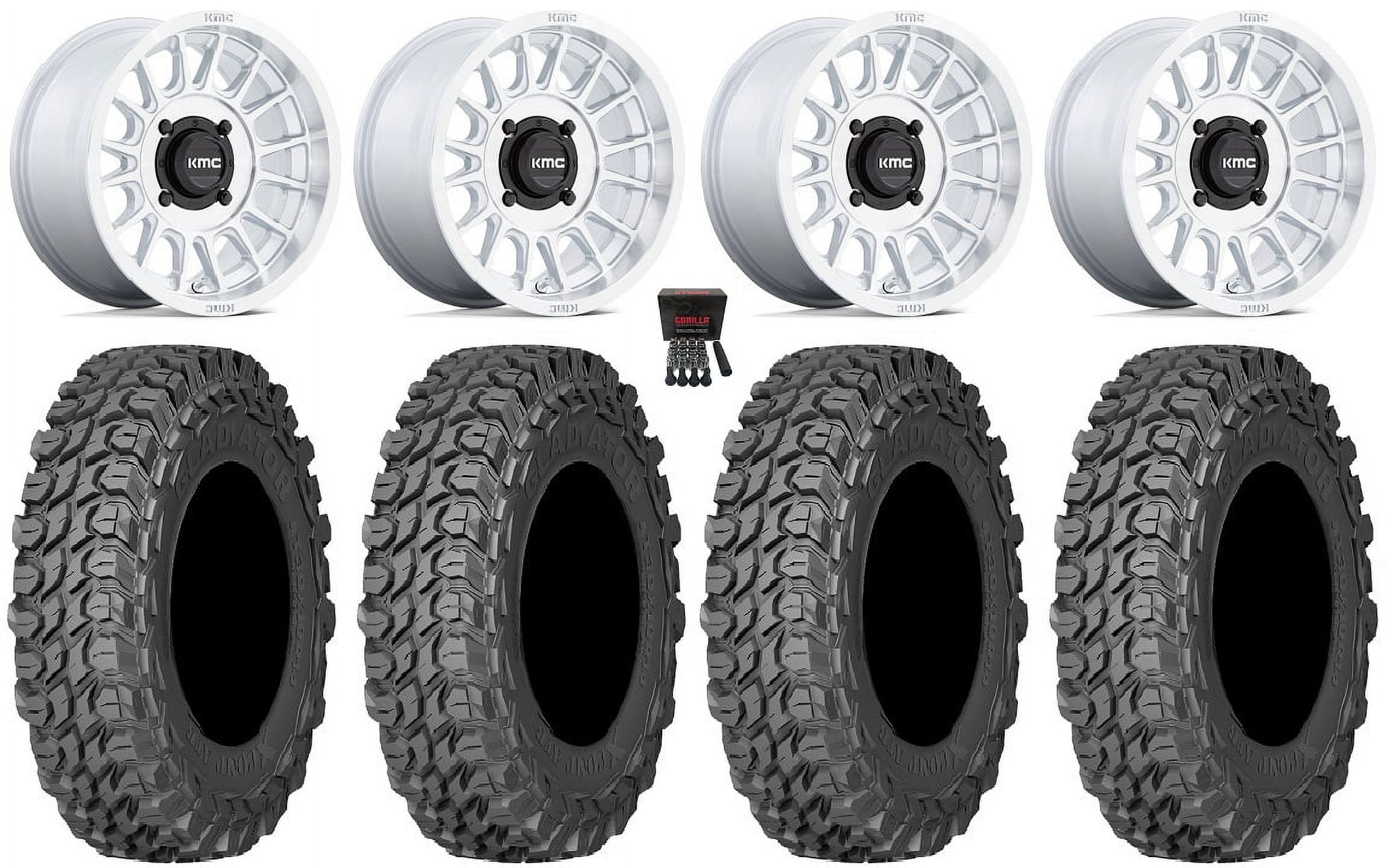 KMC Impact 15" Wheels Machined 32" X Comp ATR Tires Polaris RZR XP 1000 ...