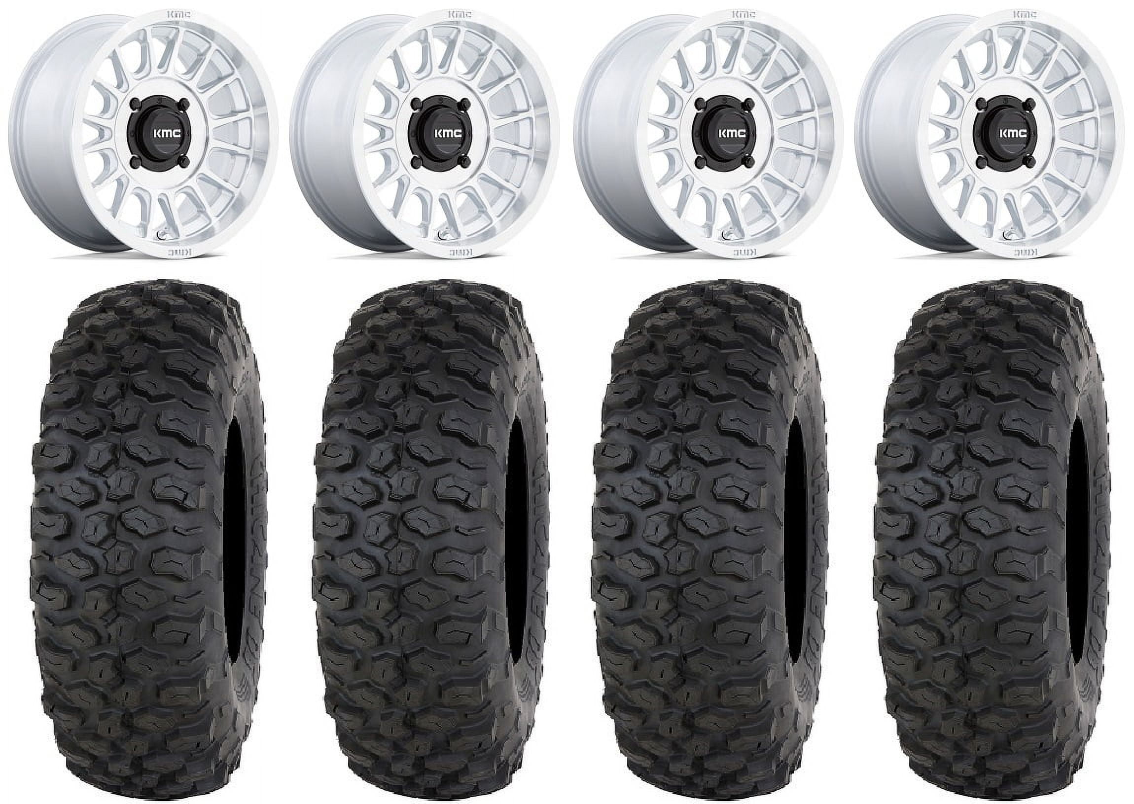 KMC Impact 15" Wheels Machined 35" Chicane DS Tires Polaris RZR XP 1000 ...