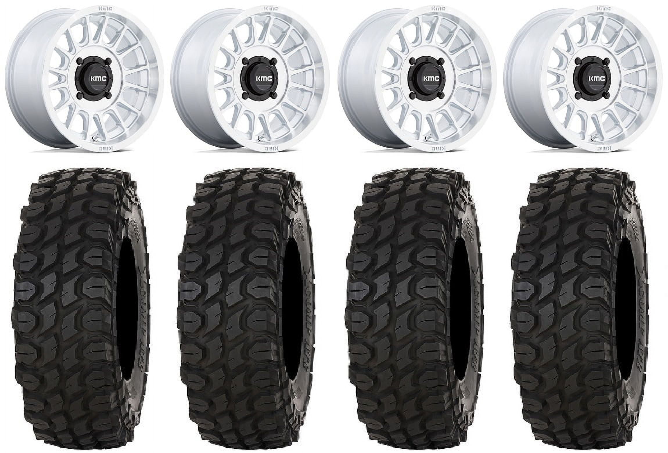 KMC Impact 15" Wheels Machined 35" XComp ATR Tires Sportsman RZR Ranger ...