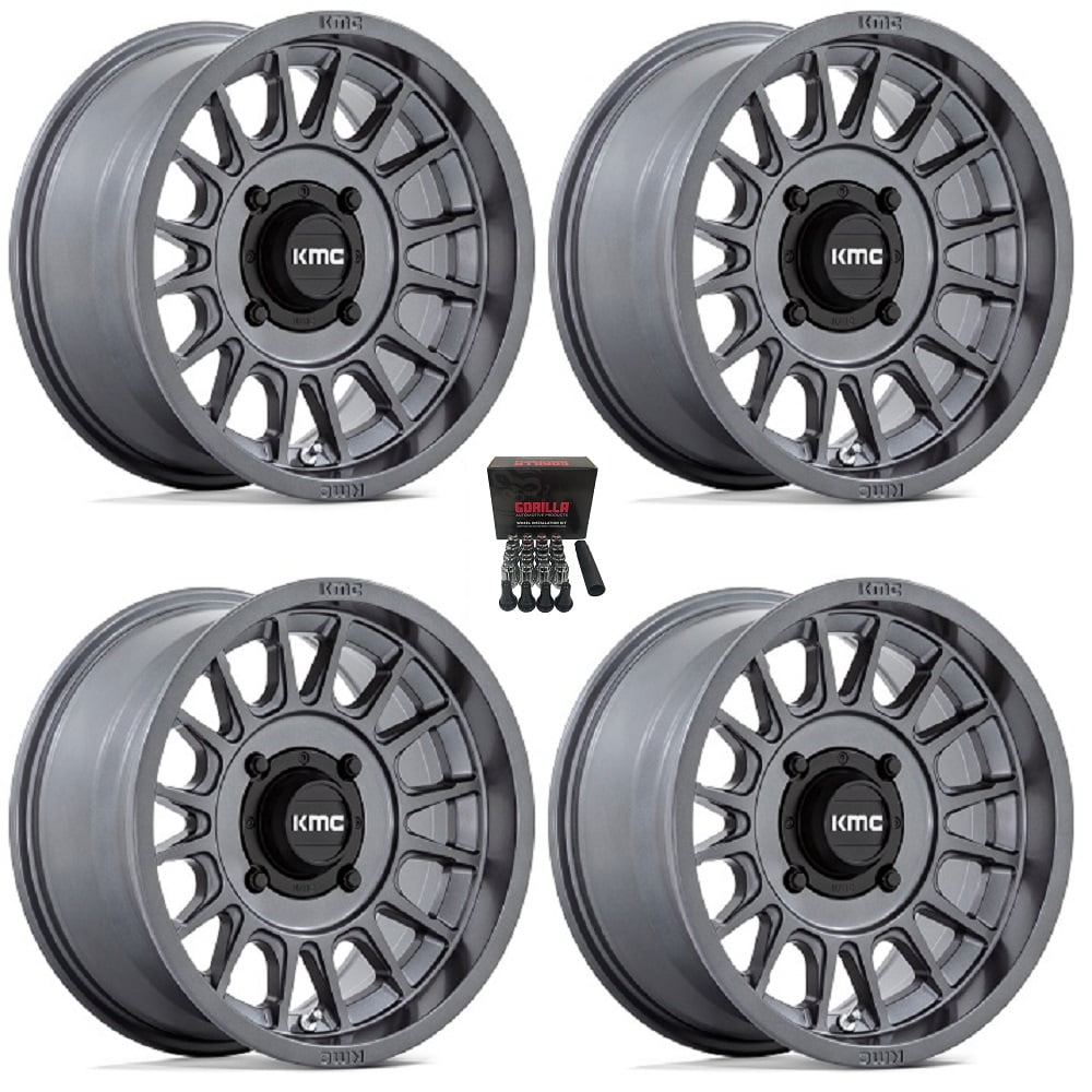 KMC Impact 15x10 Wide Wheels Anthracite Kawasaki Mule Pro FXT - Walmart.com