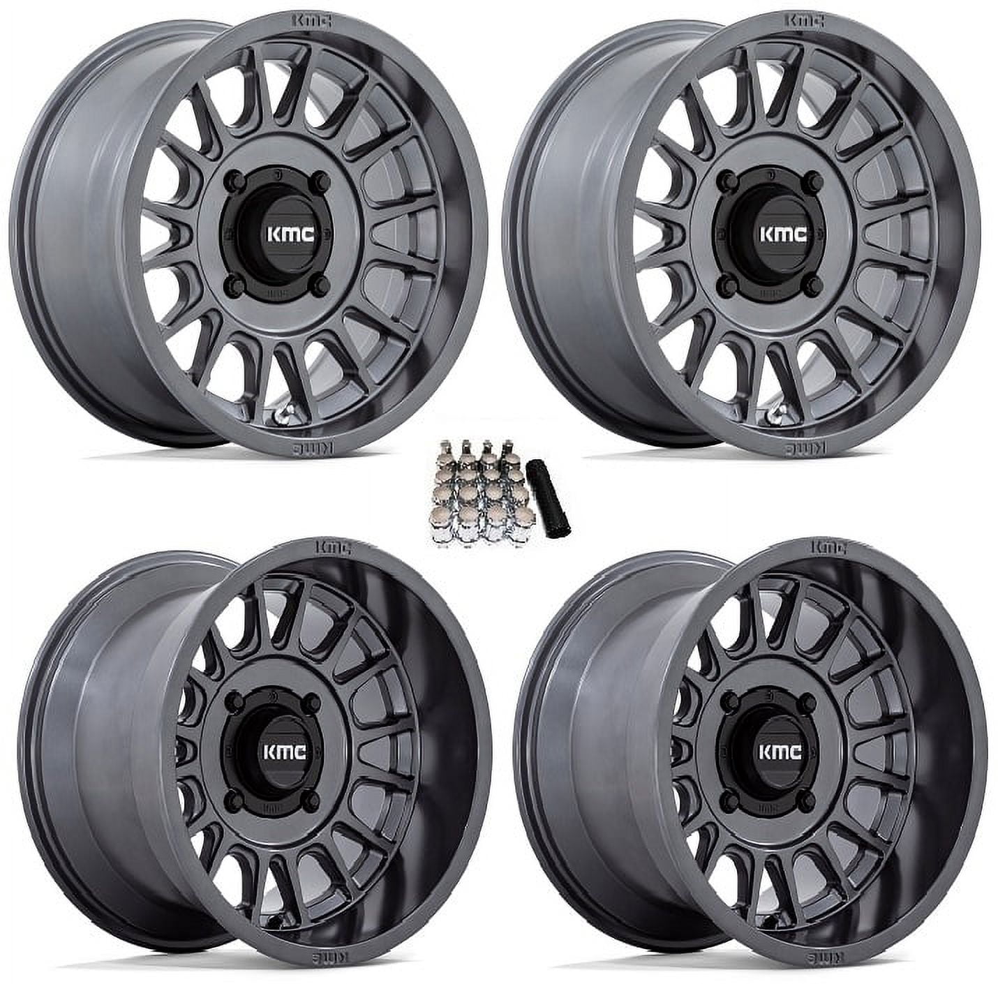 KMC Impact 15x7/15x10 Wheels Anthracite Kawasaki Mule Pro FXT - Walmart.com