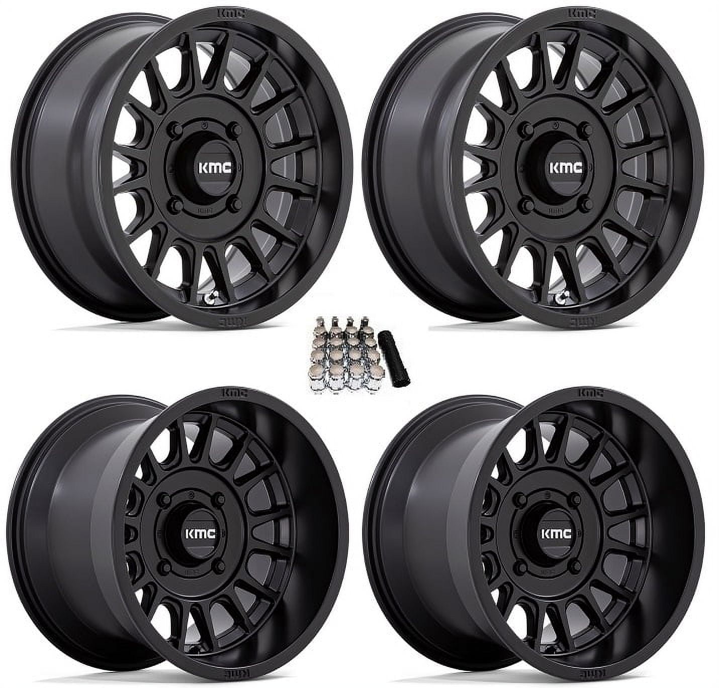 KMC Impact 15x7/15x10 Wheels Black Polaris RZR 1000 XP / Ranger XP 900/ ...