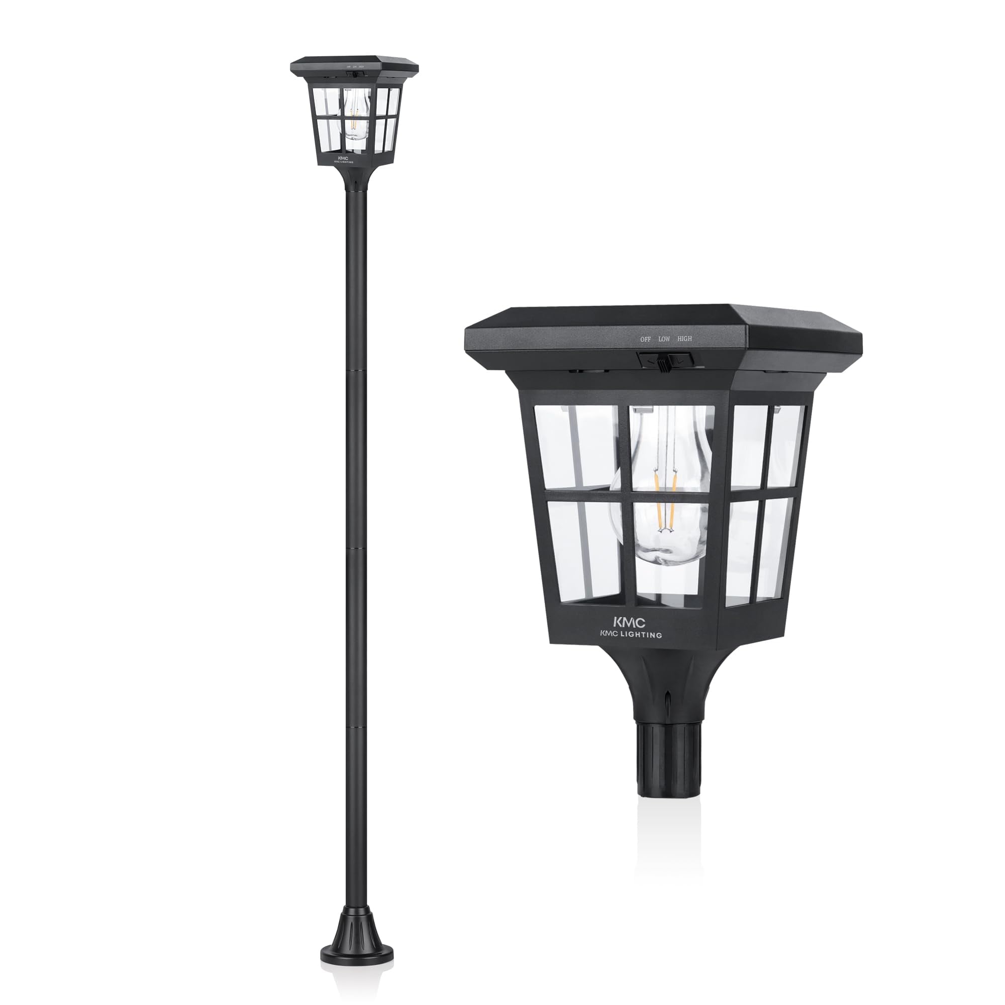 KMC KMC LIGHTING ST4362SS Solar Post Light Outdoor Waterproof Solar ...