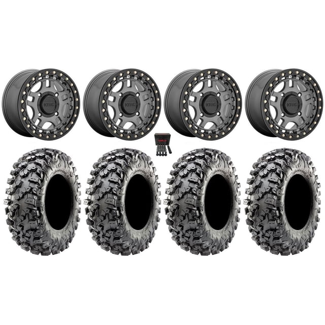 KMC Recon Beadlock 14" Wheels Gunmetal 30" Carnivore R/T Tires ...