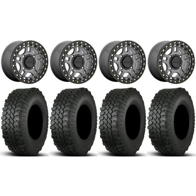 KMC Recon Beadlock 14" Wheels Gunmetal 30" Kongur Tires Can-Am ...