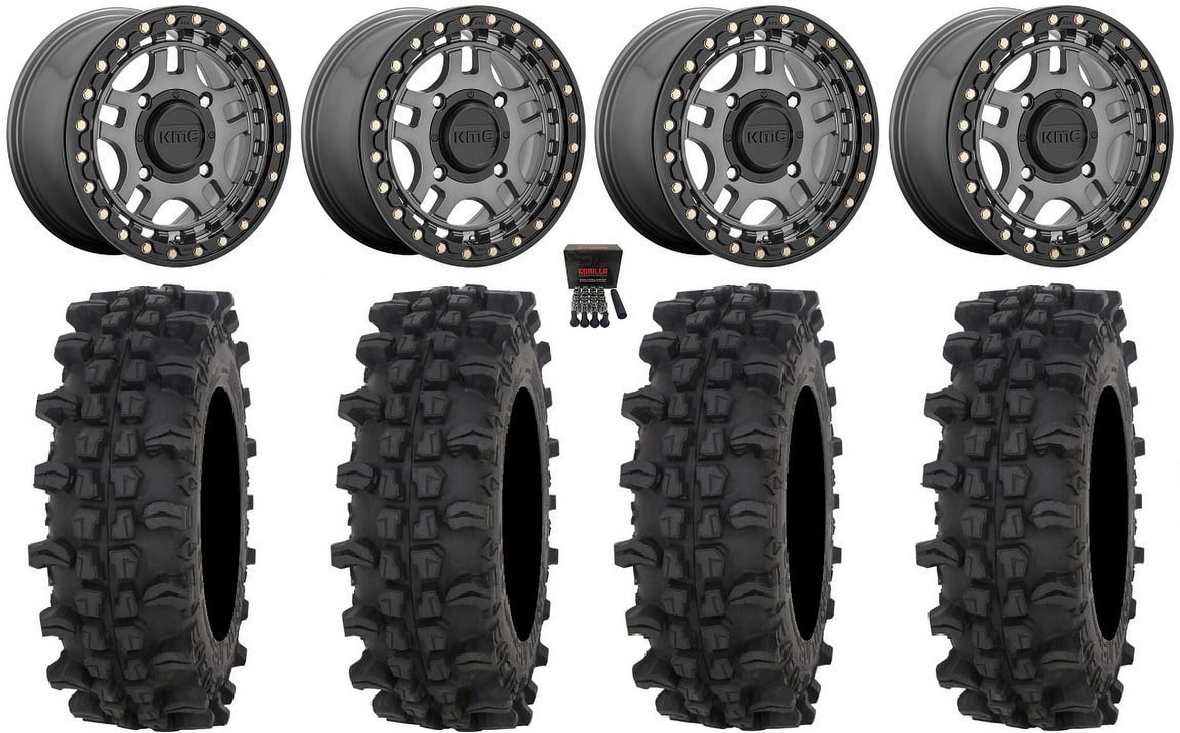 KMC Recon Beadlock 15" Wheels Gunmetal 32" ACP Tires Can-Am Commander ...