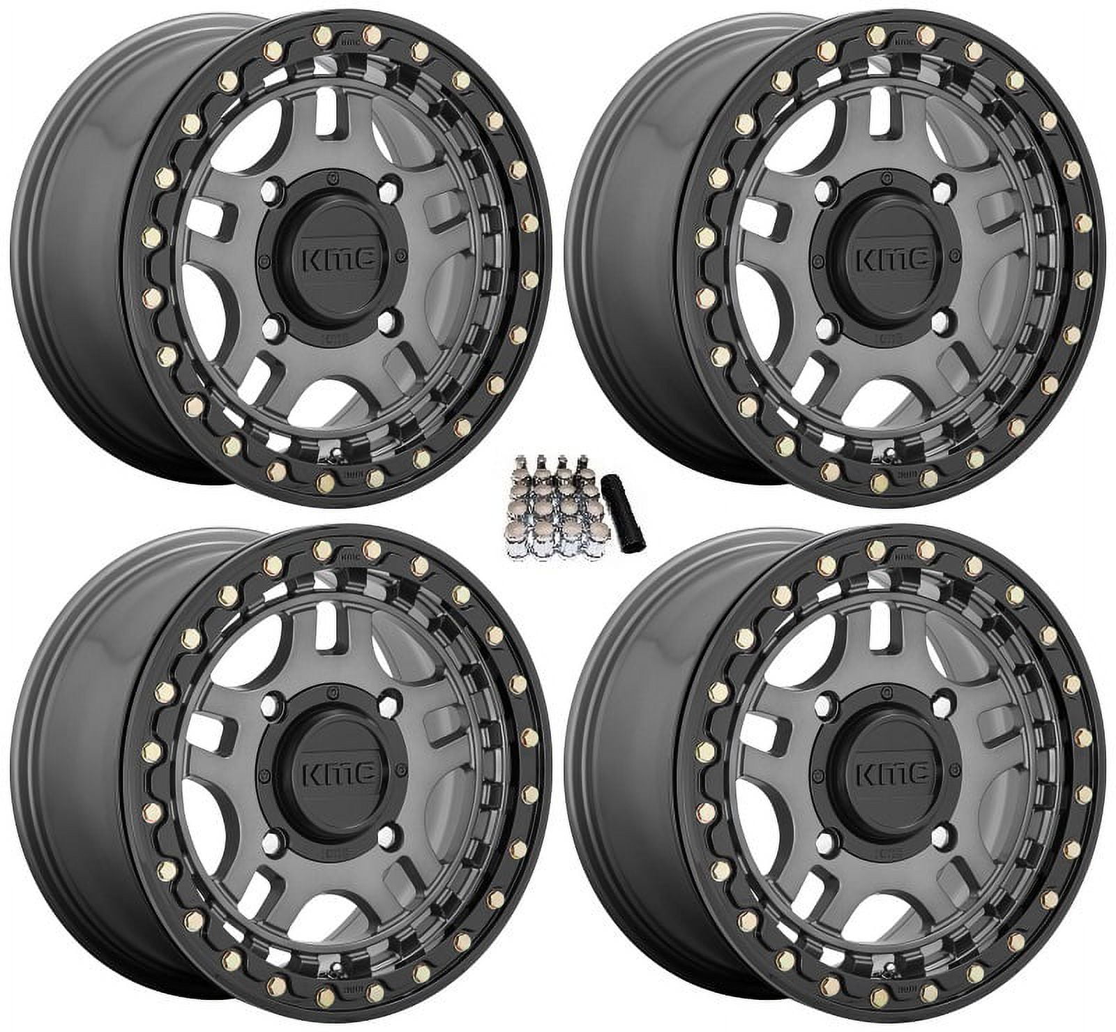 KMC Recon Beadlock 15" Wheels Gunmetal Polaris RZR 1000 XP / Ranger XP ...