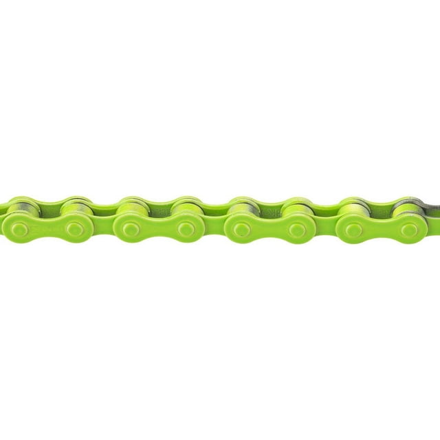 KMC S1 Chain Single Speed 1/2" x 1/8" 112 Links Green Anti-Drop Design ...