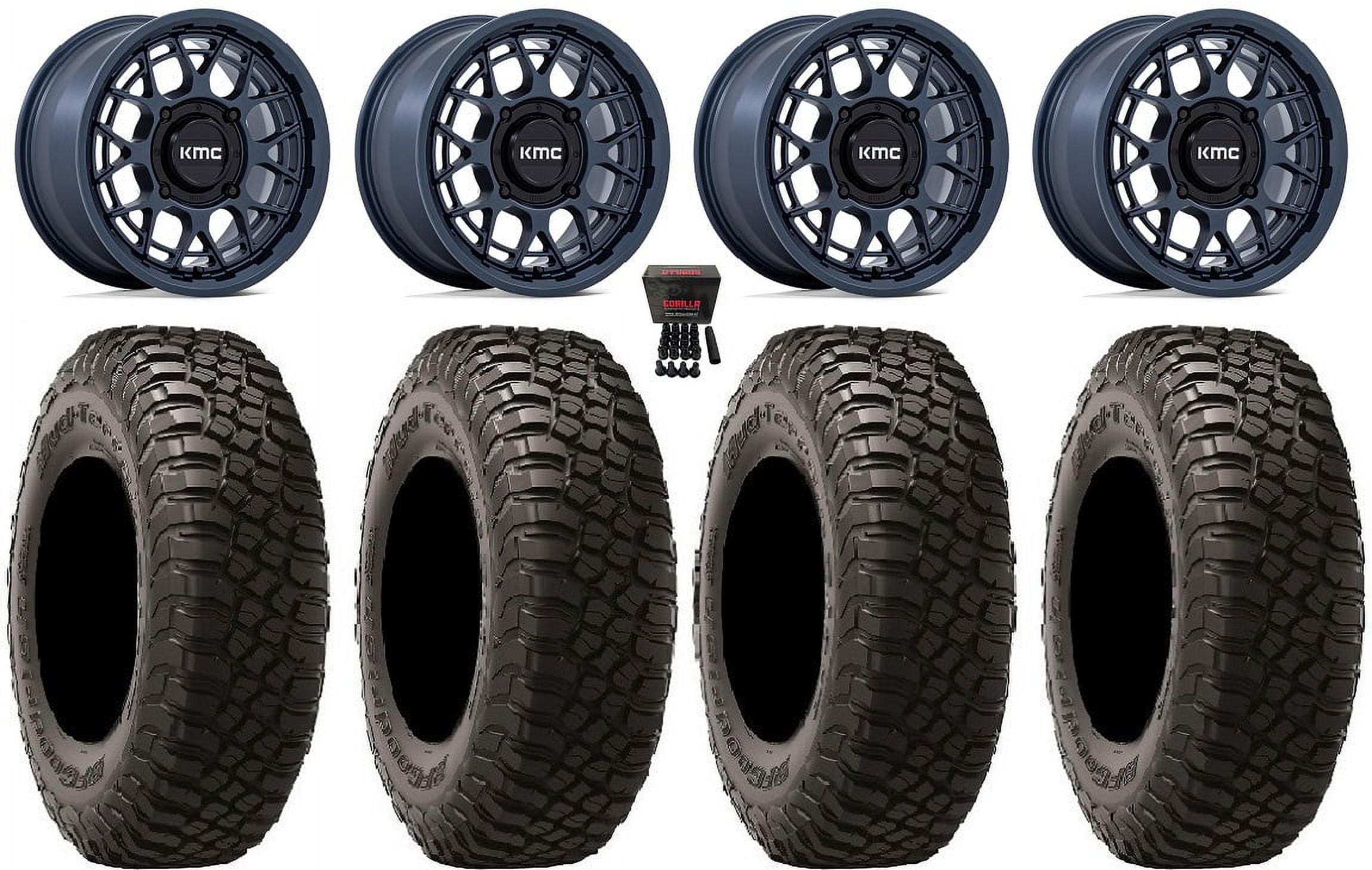 KMC Technic 15" Wheels Blue 30" BFG KM3 Tires Polaris RZR XP 1000 / PRO ...