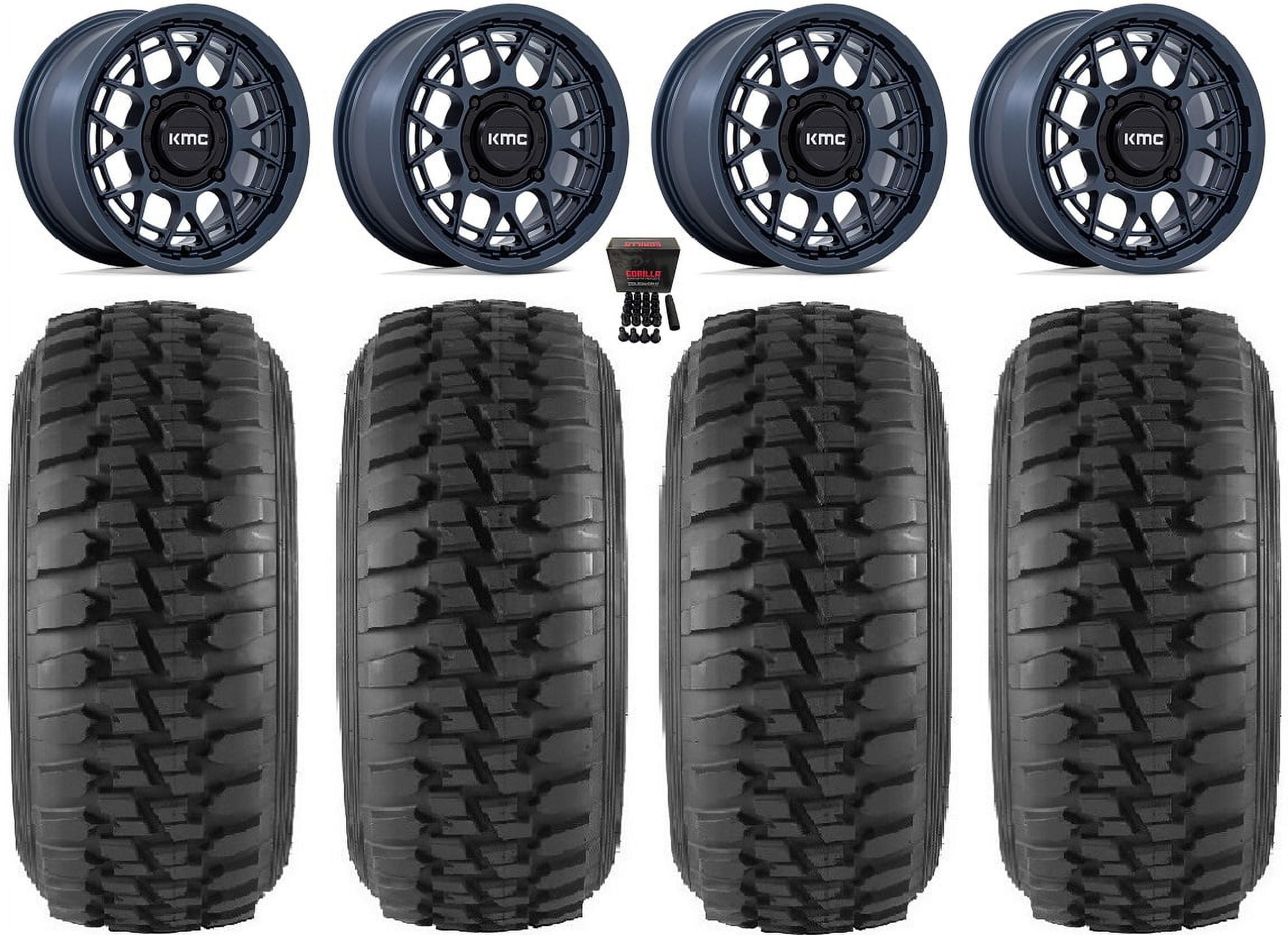 KMC Technic 15" Wheels Blue 30" Desert Series Tires Sportsman RZR ...