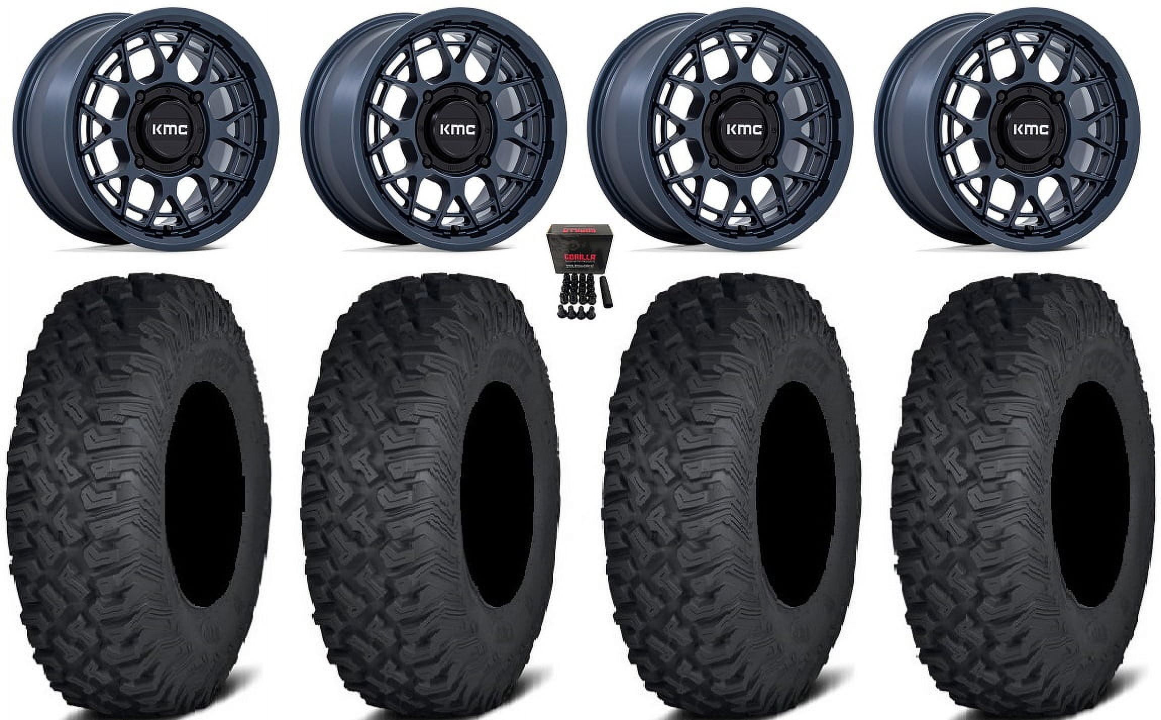 KMC Technic 15" Wheels Blue 35" Coyote Tires Polaris RZR XP 1000 / PRO ...
