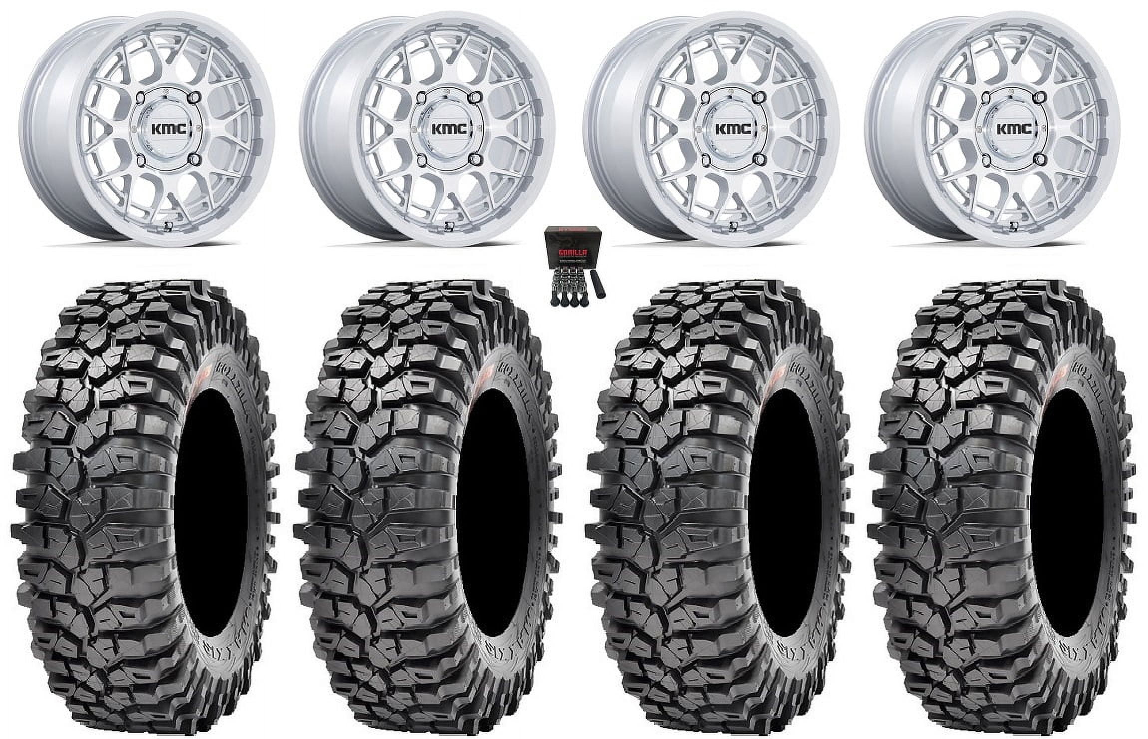 KMC Technic 15" Wheels Gloss Machined 32" Roxxzilla 396 Tires Can-Am ...