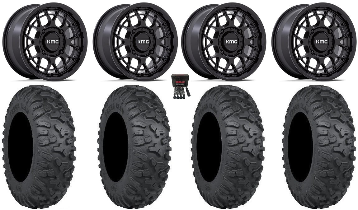 KMC Technic 15" Wheels Matte Black 30" Terra Claw Tires Can-Am ...