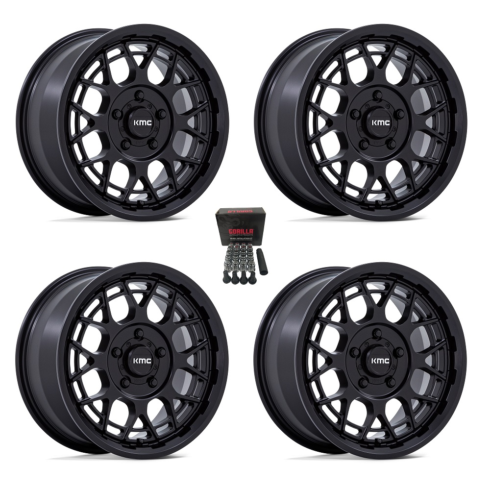 KMC Technic 15" Wheels Matte Black Polaris RZR Turbo R & Pro R Ranger ...