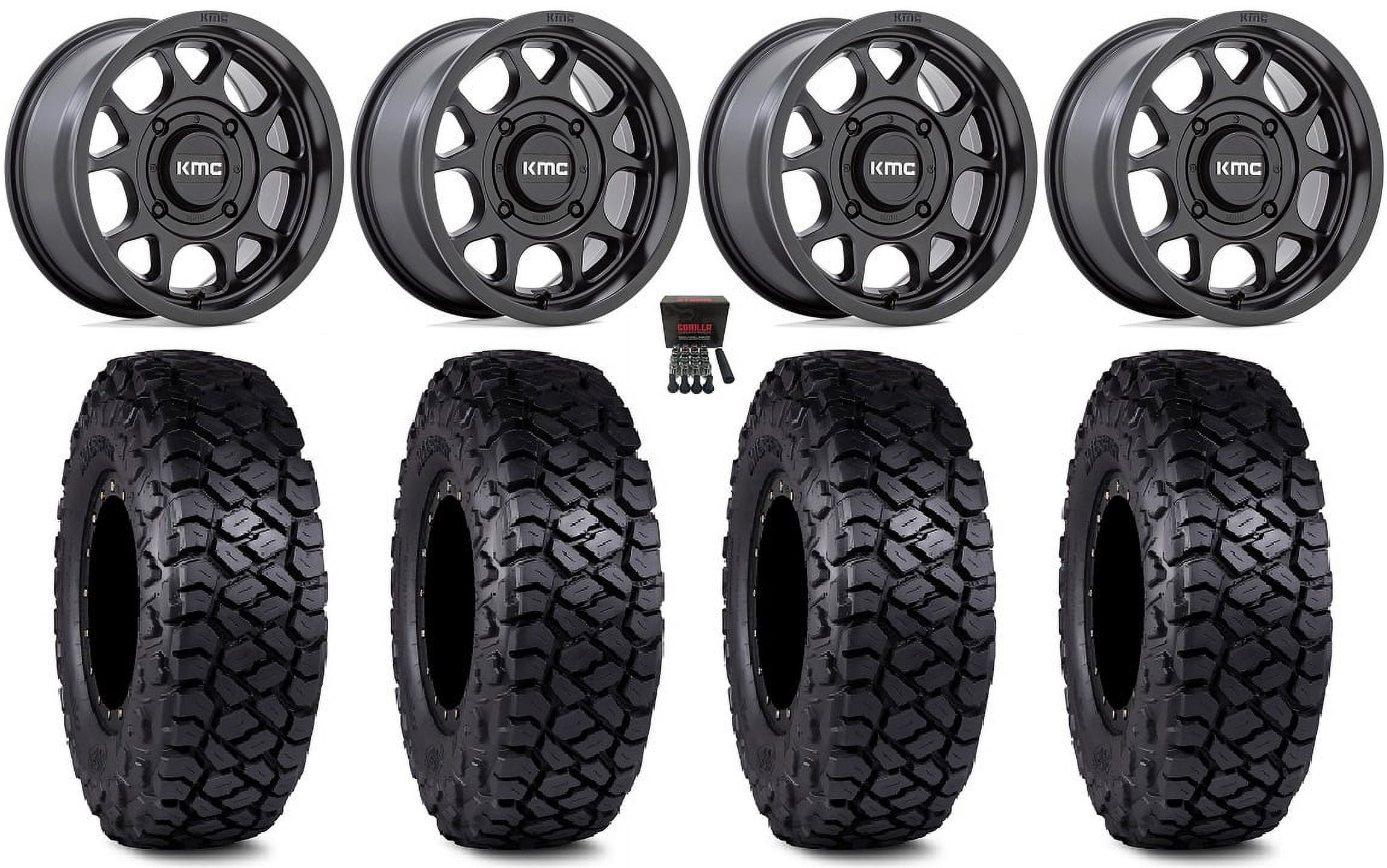 KMC Toro S 15" Wheels Black 32" Intersect Tires Sportsman RZR Ranger - Walmart.com