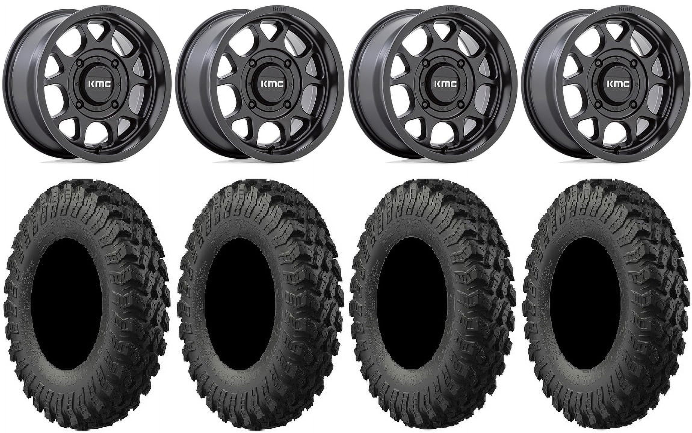 KMC Toro S 15" Wheels Black 32" MotoRally Tires Polaris RZR XP 1000 ...