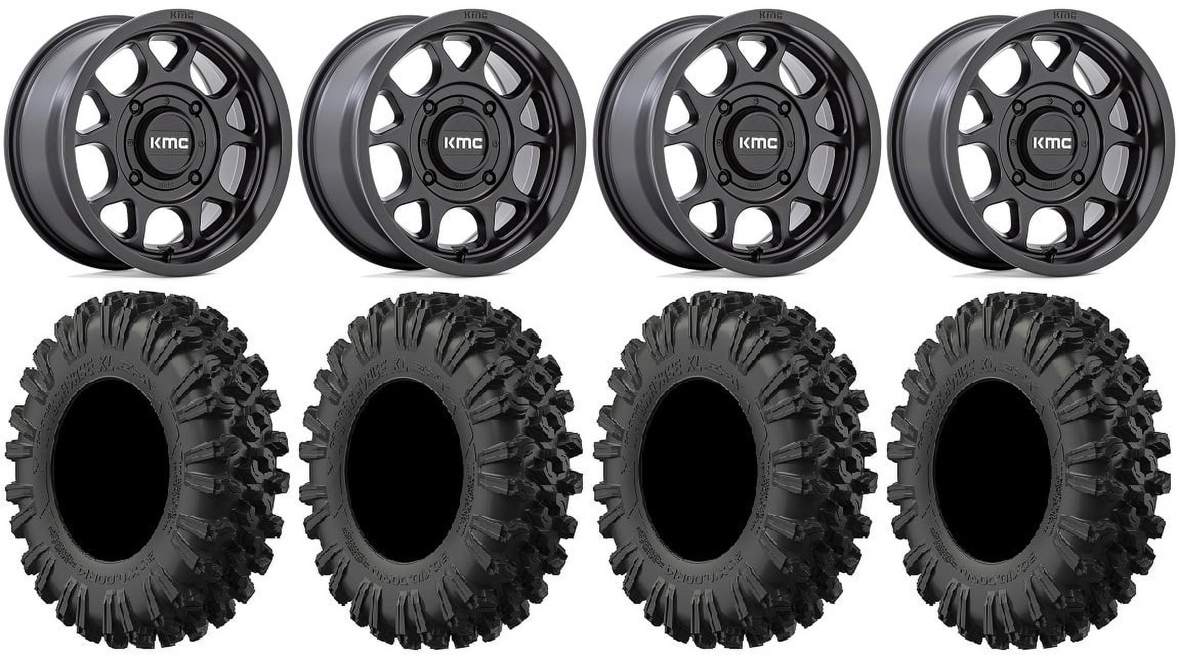KMC Toro S 15" Wheels Black 32" MotoRavage XL Tires Can-Am Maverick X3 ...
