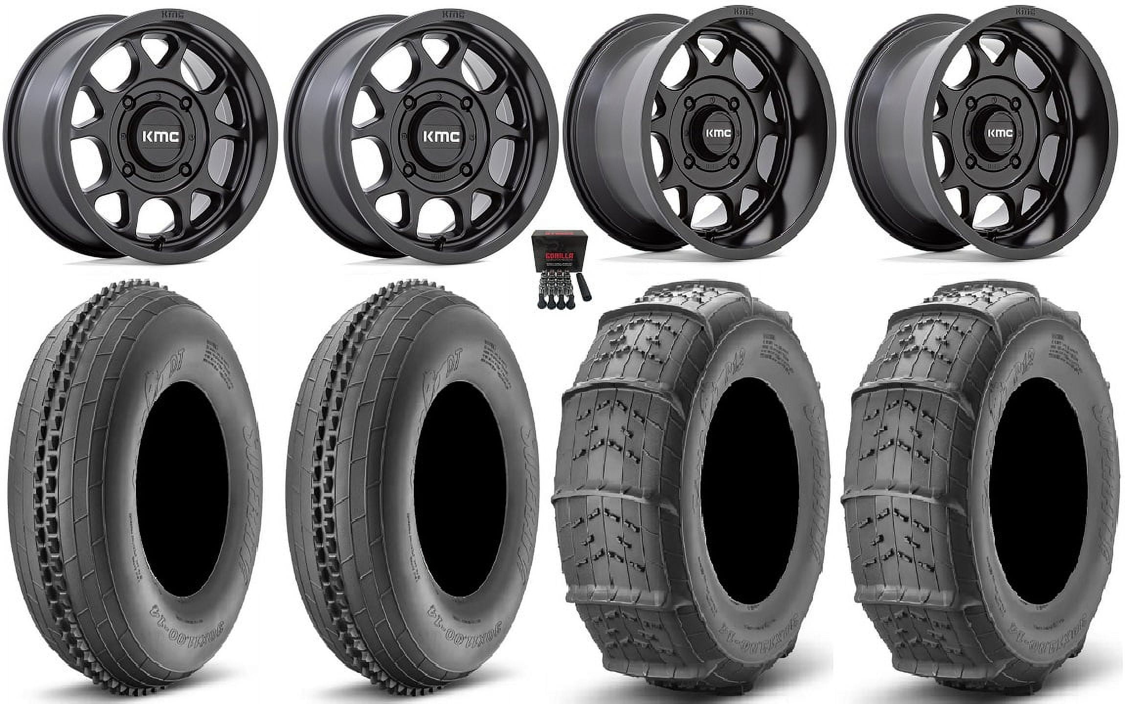 KMC Toro S 15" Wheels Black 32" SandCat Tires Sportsman RZR Ranger ...