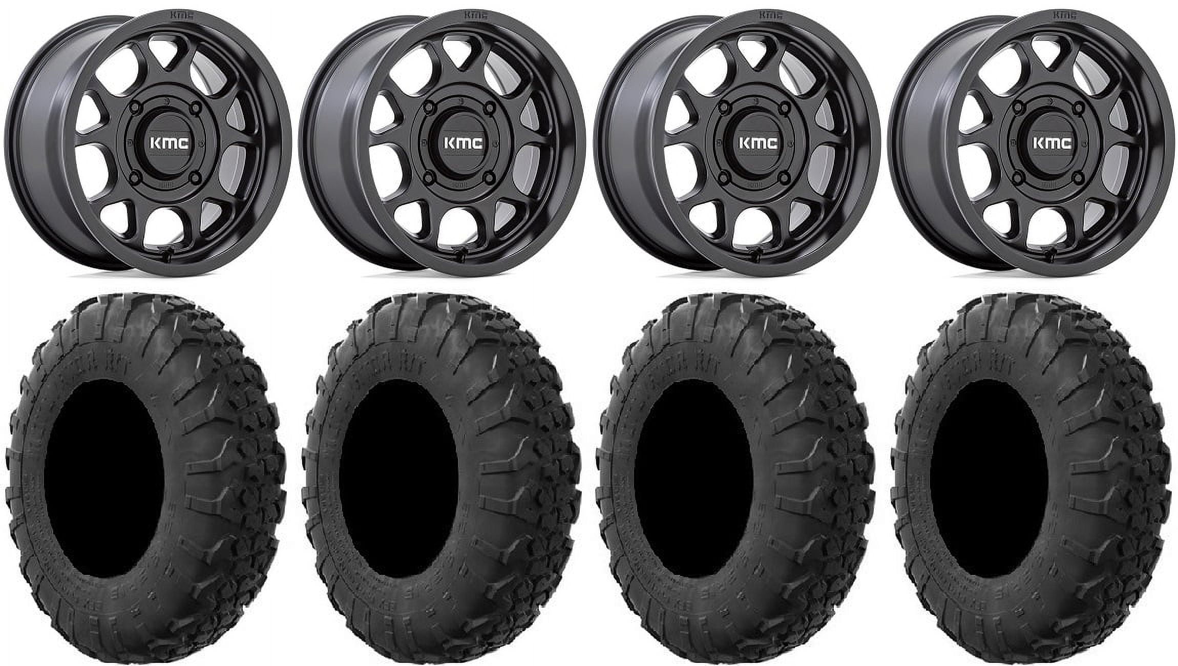KMC Toro S 15" Wheels Black 35" MotoVator R/T Tires Can-Am Maverick X3 ...