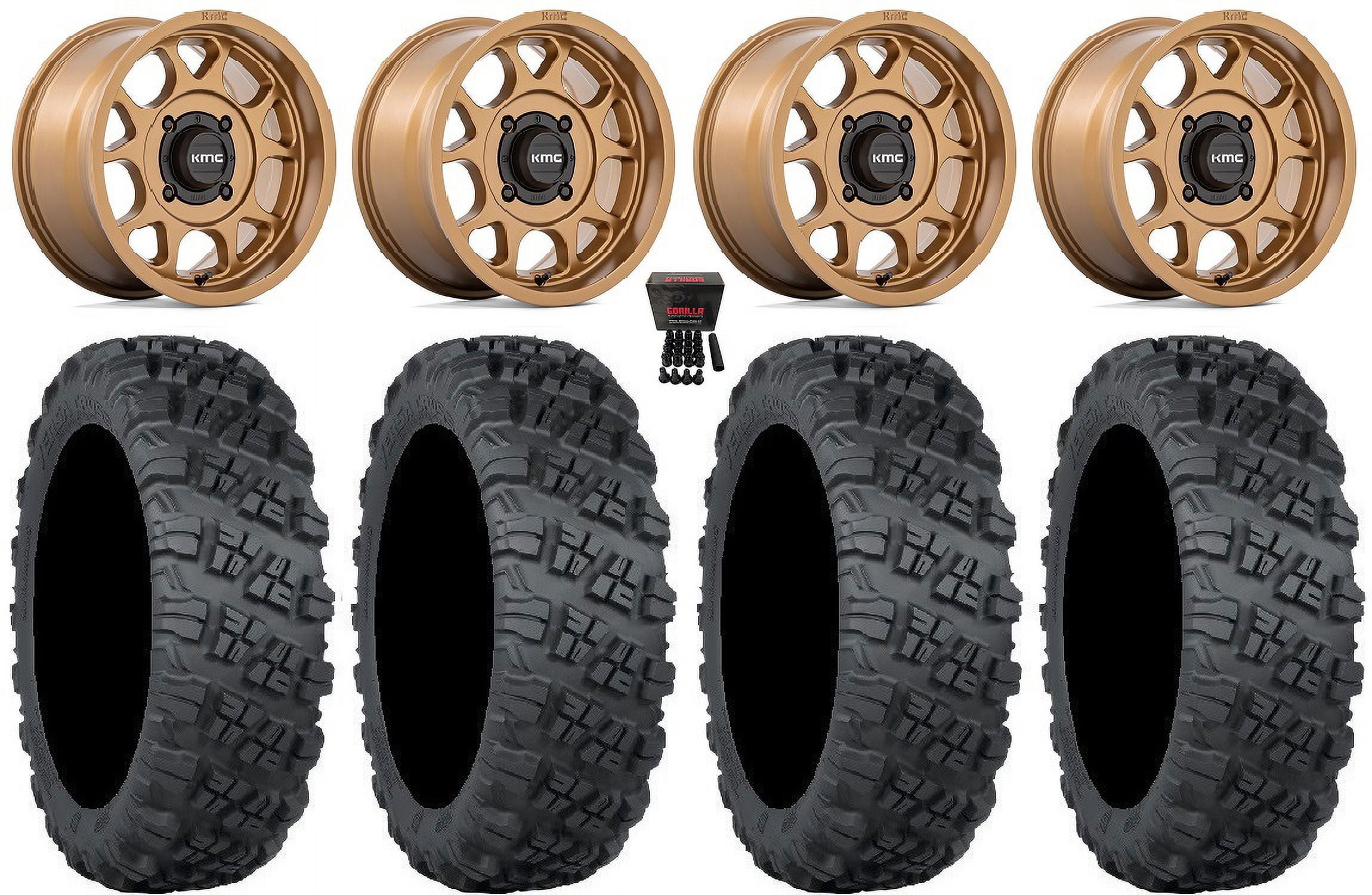 KMC Toro S 15" Wheels Bronze 30" Versa Cross V3 Tires Polaris RZR XP ...