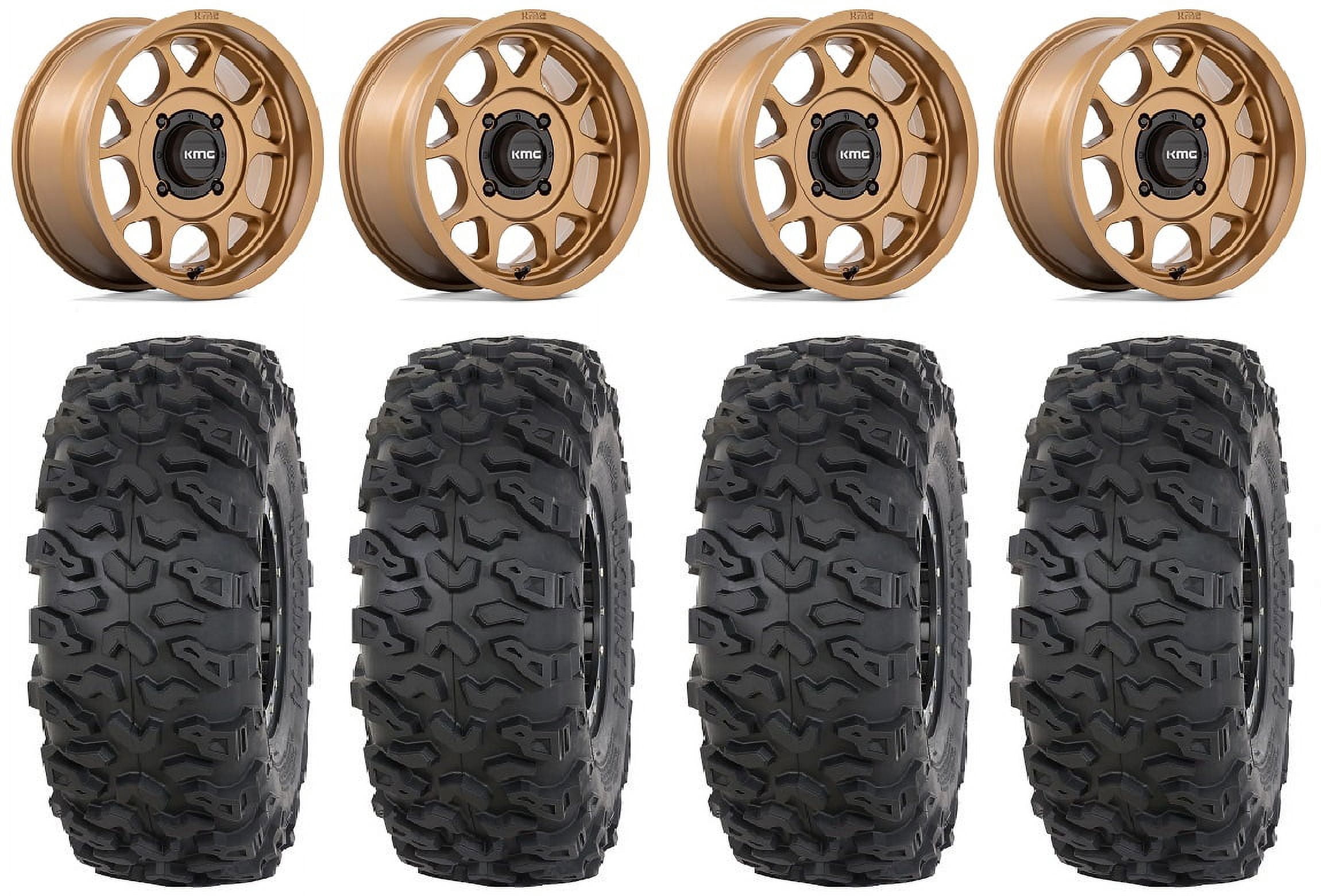KMC Toro S 15" Wheels Bronze 35" Roctane T4 Tires Can-Am Maverick X3 ...
