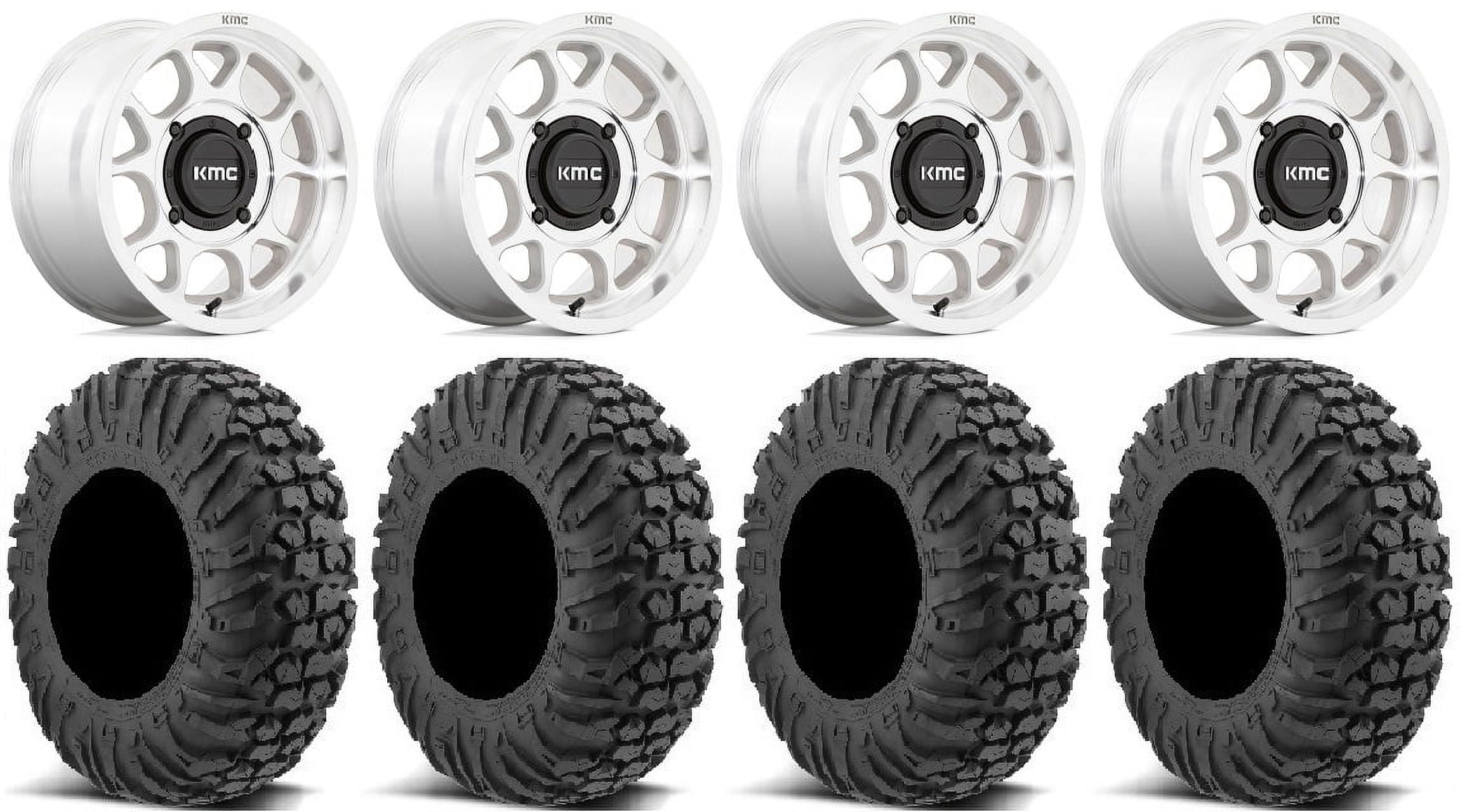 KMC Toro S 15" Wheels Machined 30" MotoVator Tires Polaris RZR XP 1000 ...