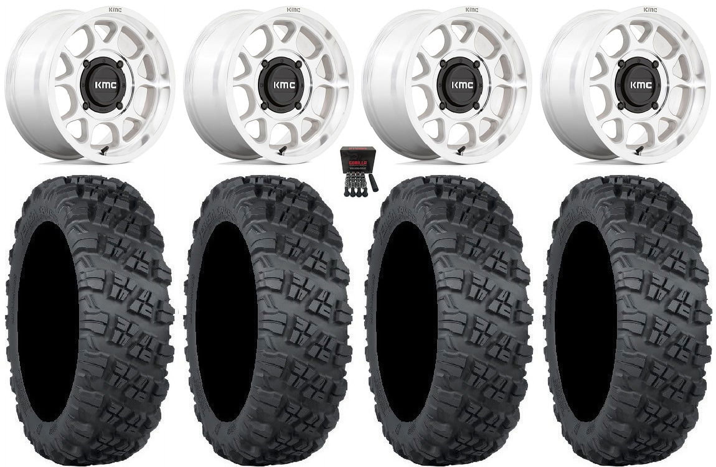 KMC Toro S 15" Wheels Machined 32" Versa Cross V3 Tires Sportsman RZR ...