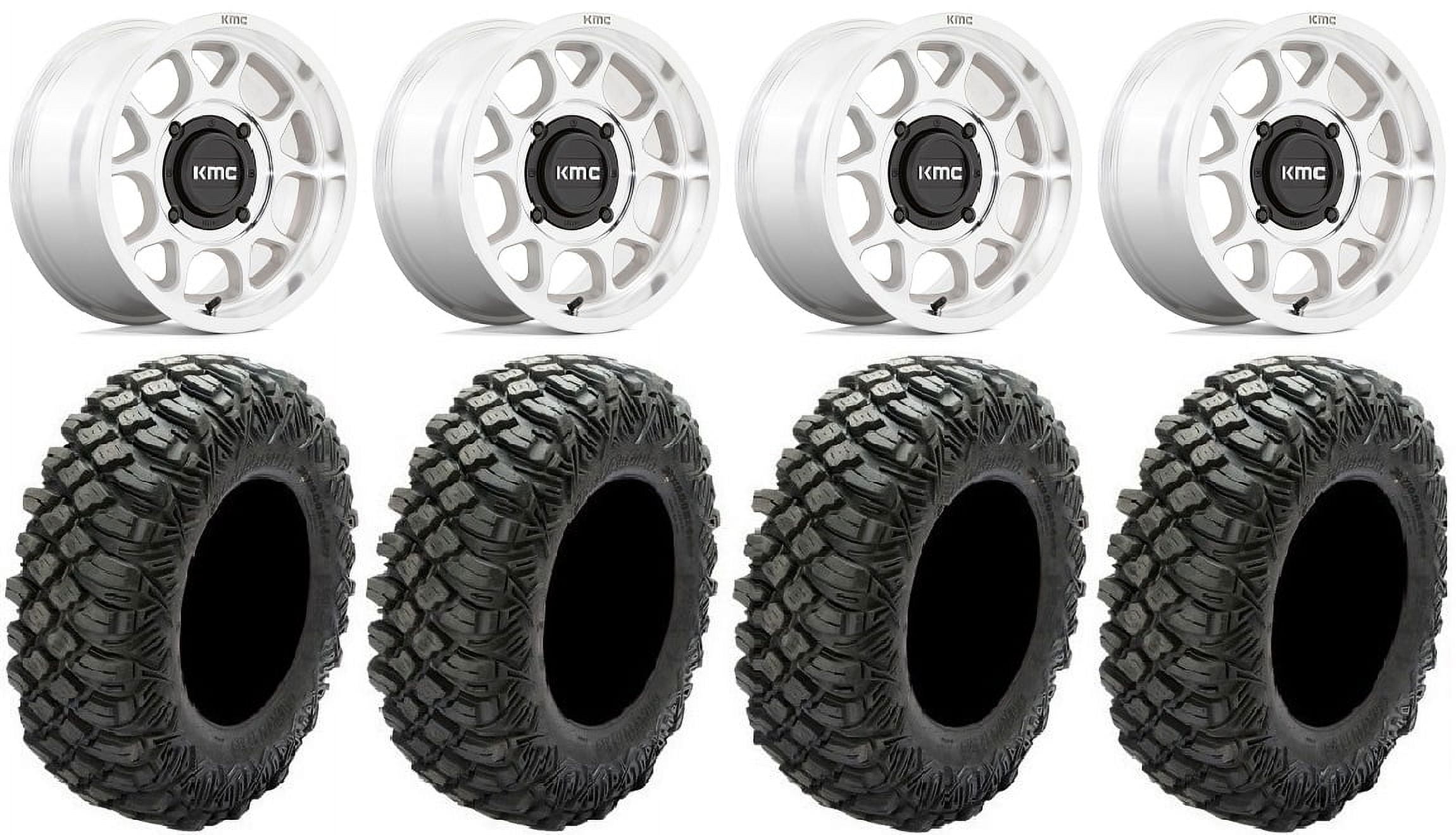KMC Toro S 15" Wheels Machined 33" Crawler XR Tires Polaris RZR XP 1000 ...