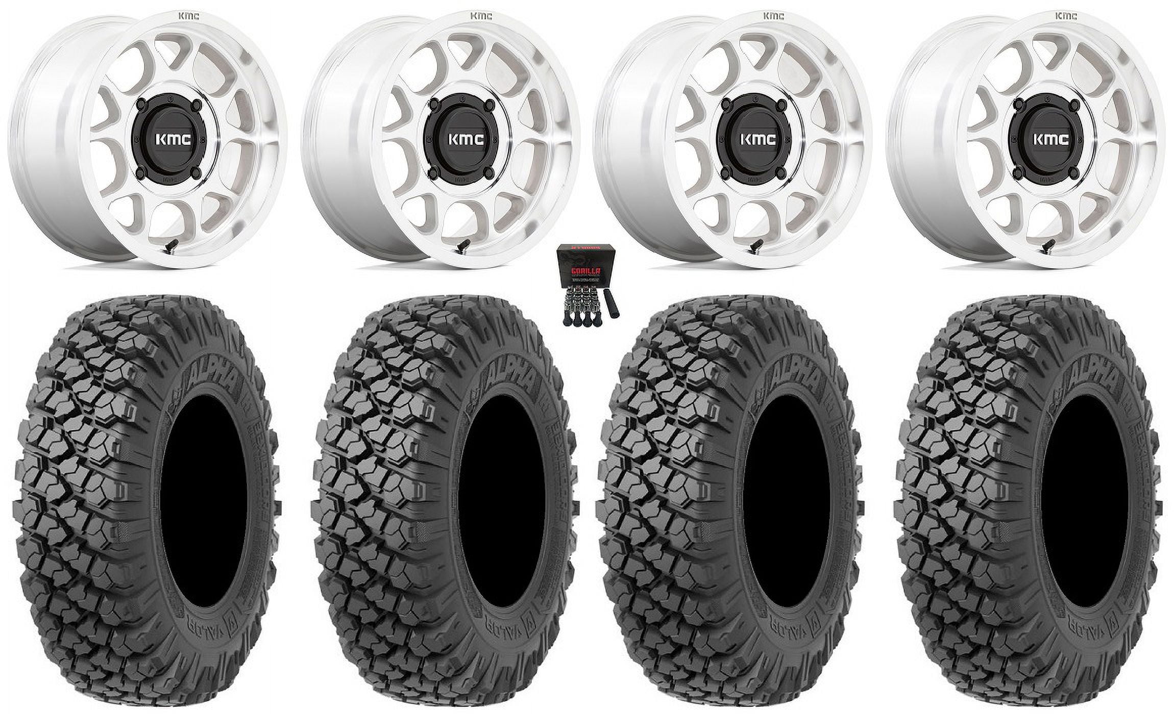 KMC Toro S 15" Wheels Machined 35" Alpha Tires Polaris RZR XP 1000 ...