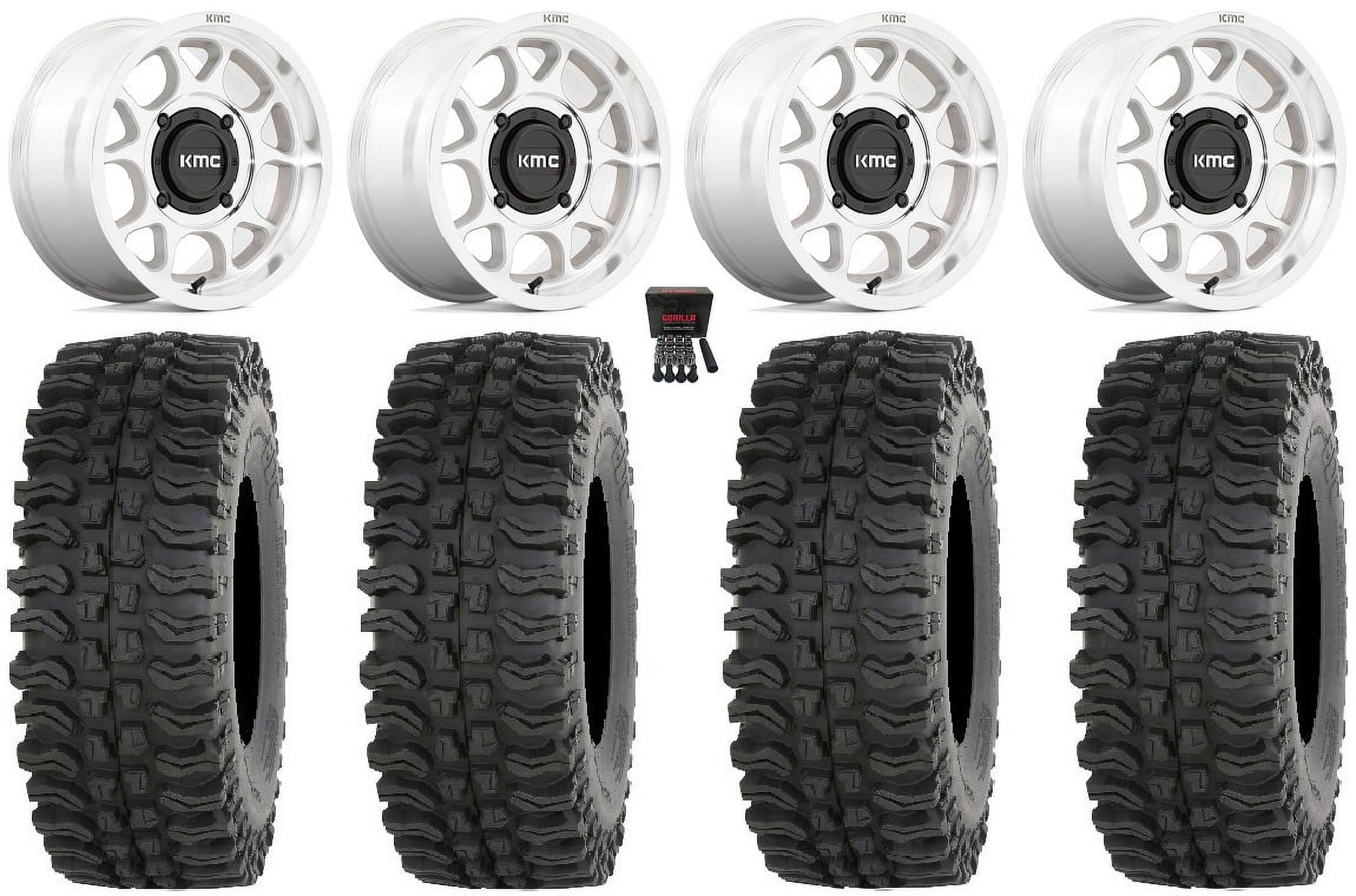 KMC Toro S 15" Wheels Machined 35" BDC Tires Can-Am Maverick X3 / Honda ...